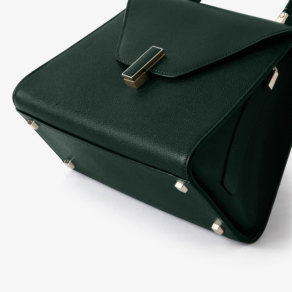 Green Leather Medium top handle bag | Valextra Iside