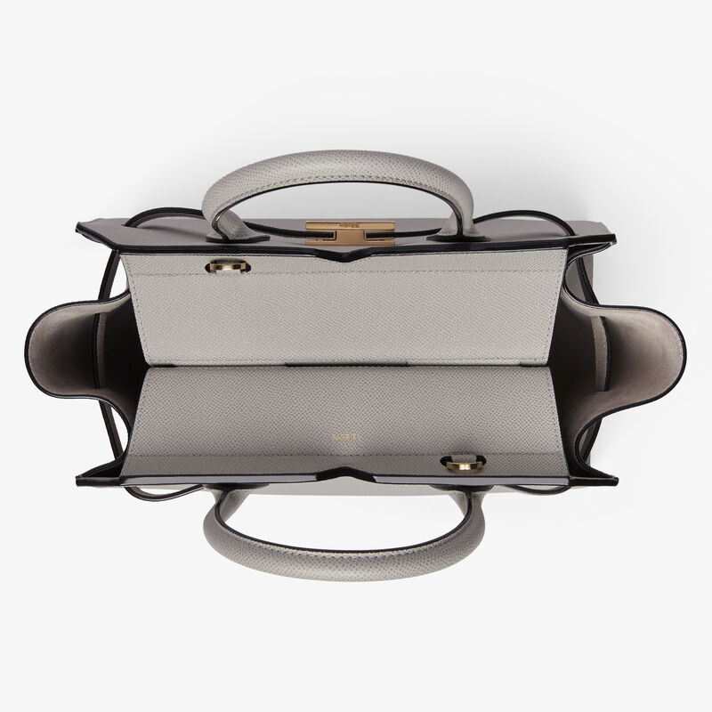 Valextra Milano bag: Luxury structured two handles leather purse