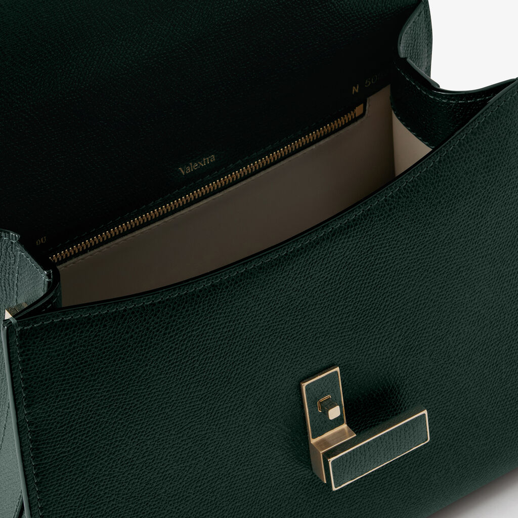 Green Leather Medium top handle bag | Valextra Iside