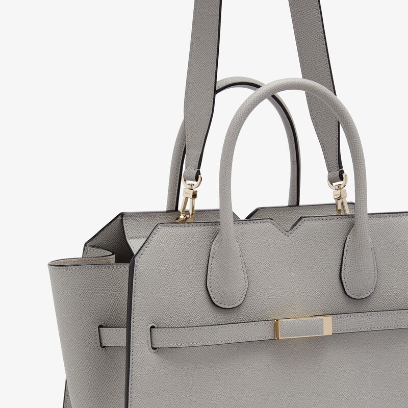 Valextra Milano bag: Luxury structured two handles leather purse