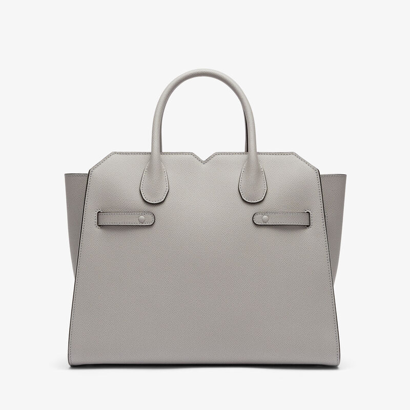 Valextra Milano bag: Luxury structured two handles leather purse