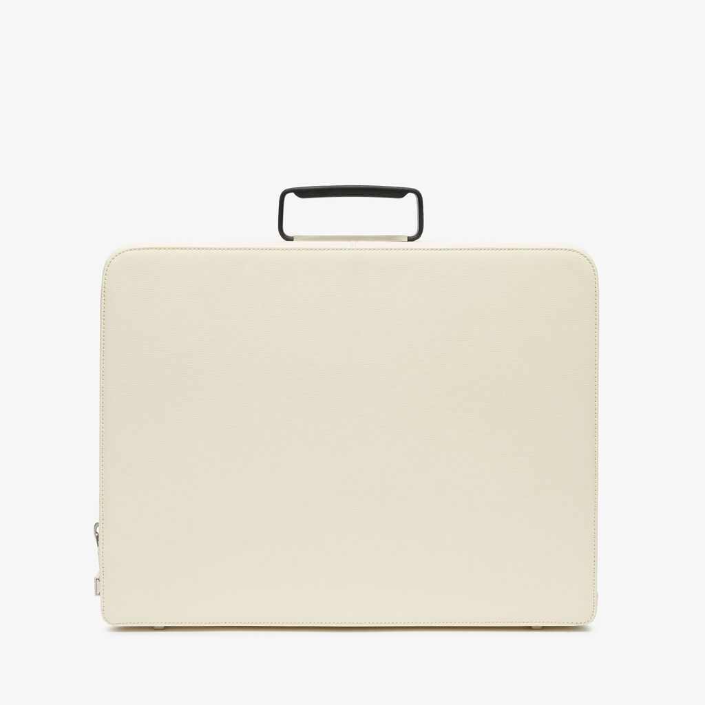 White Leather Medium Briefcase with zip | Valextra Premier