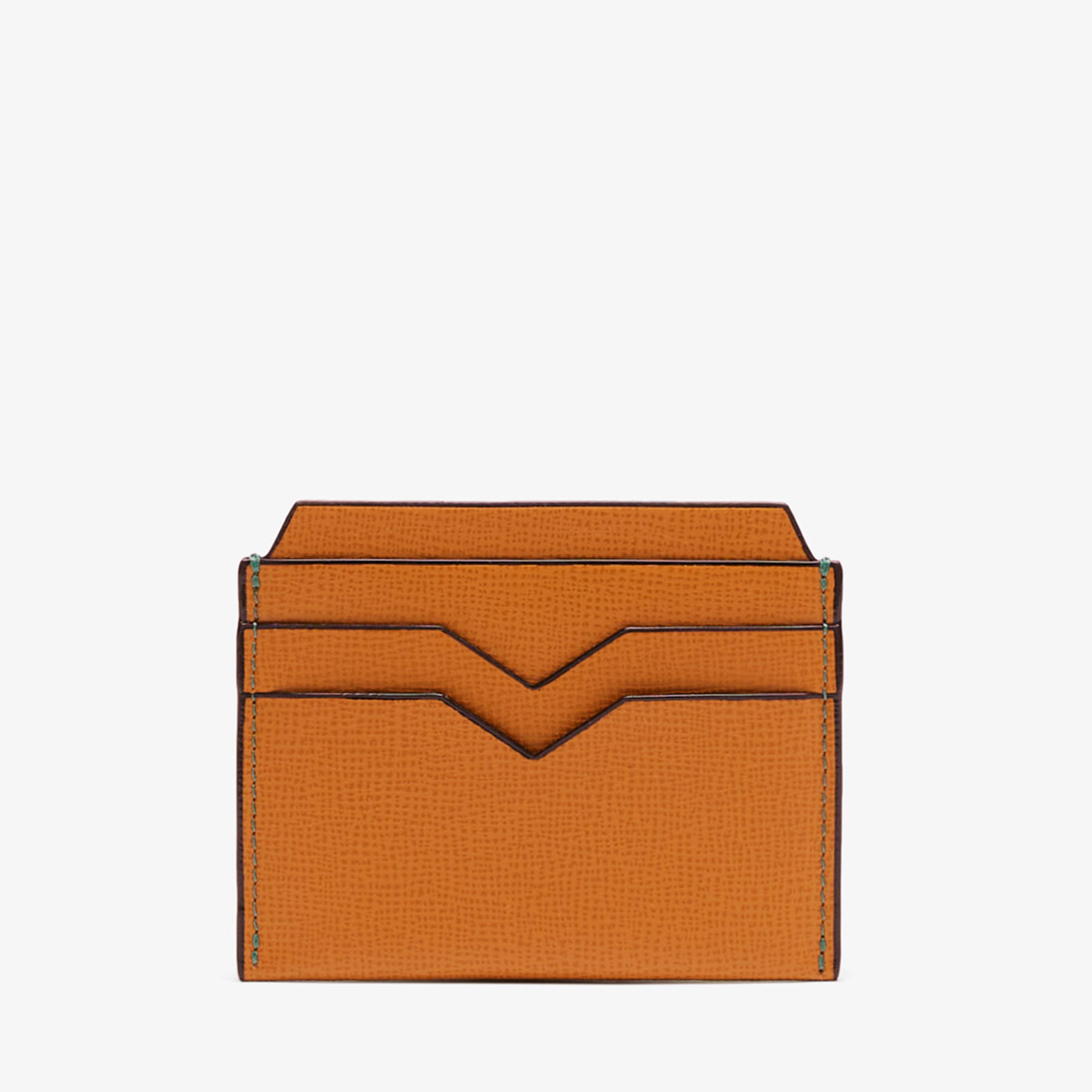 Brown Leather credit card holder with pockets | Valextra