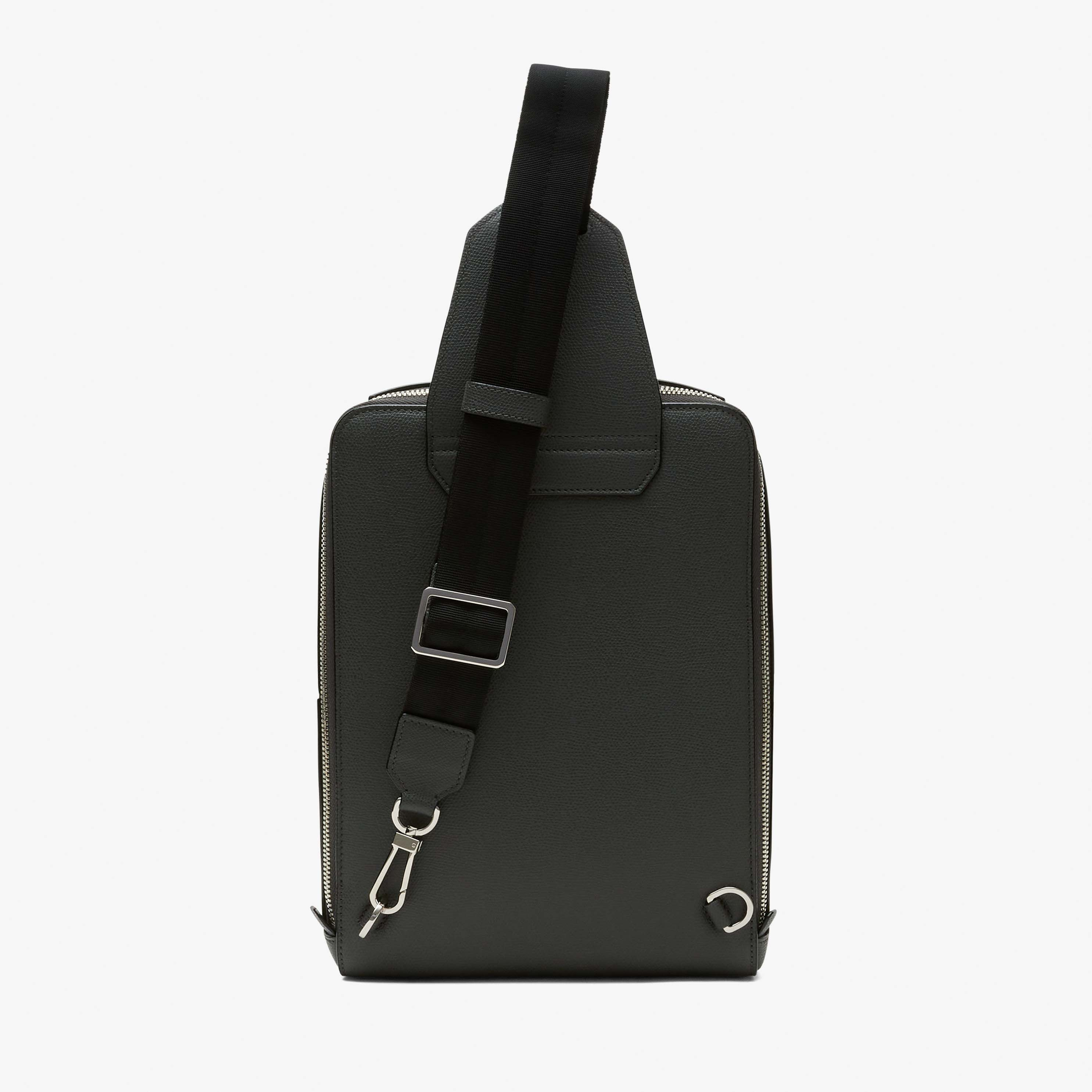 Grey Leather stylish one shoulder Backpack | Valextra V-Line