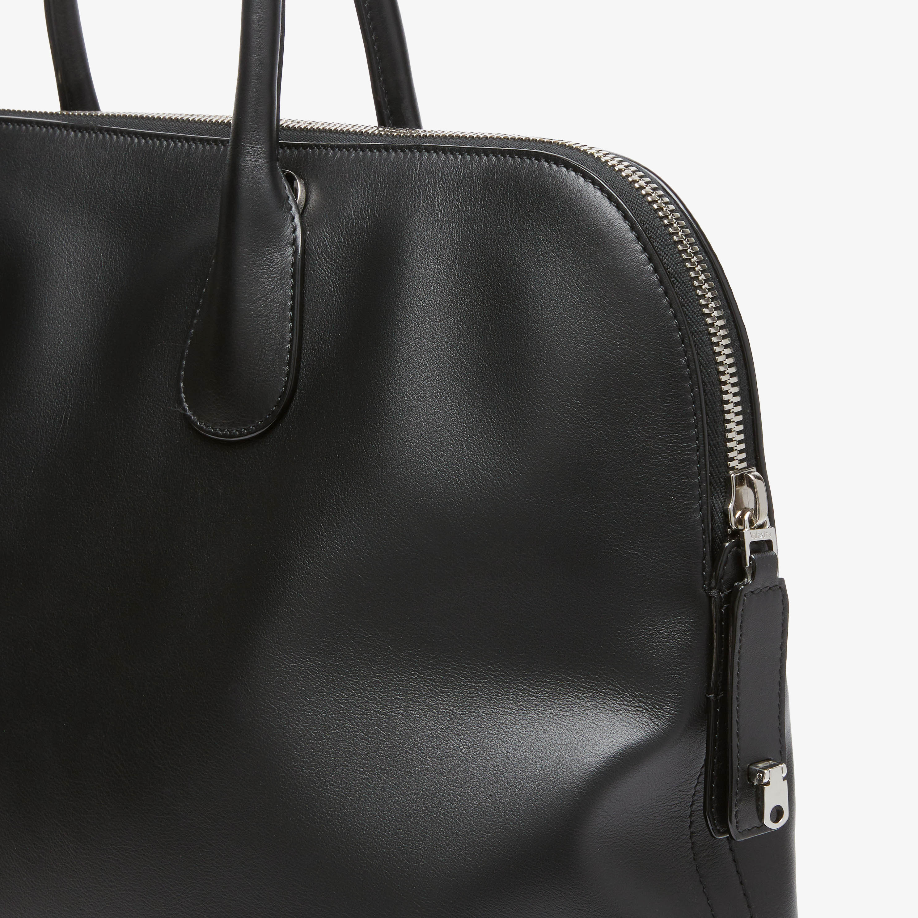 Men's Black Luxury Leather Bowling Bag | Valextra My Logo