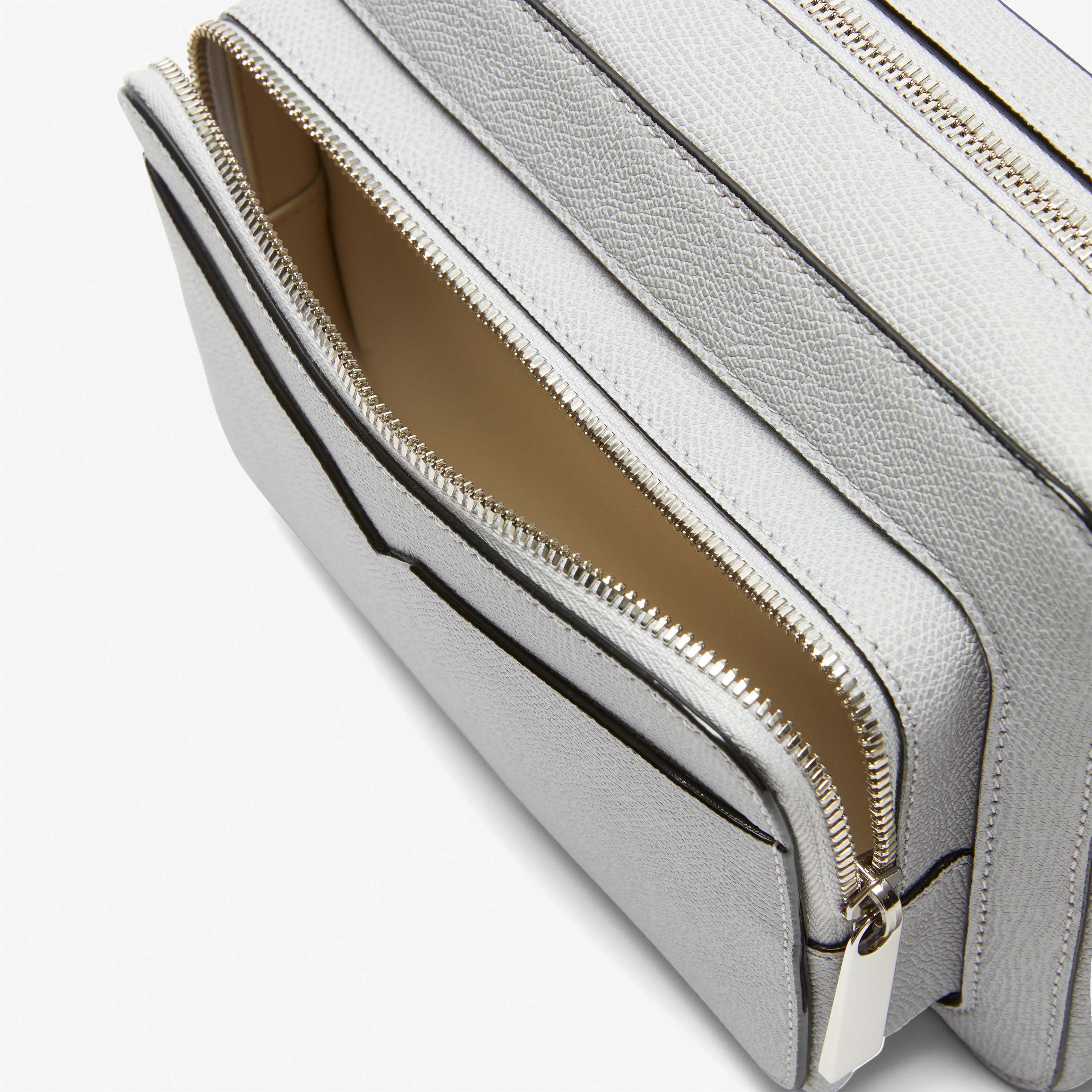 Men's Pebble Grey Leather reporter bag | Valextra V-Line