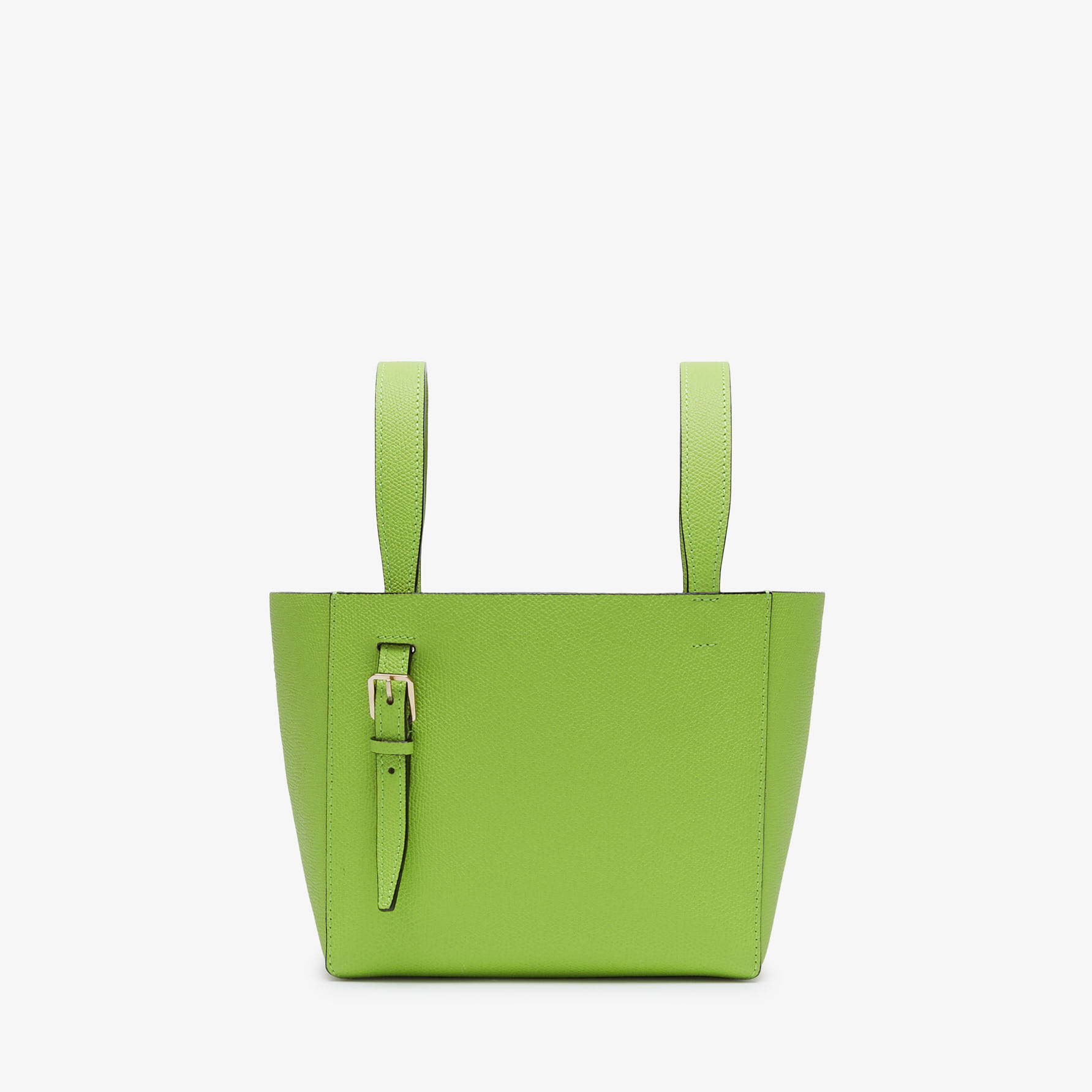Women's Green Grained Leather Micro bucket bag | Valextra Soft