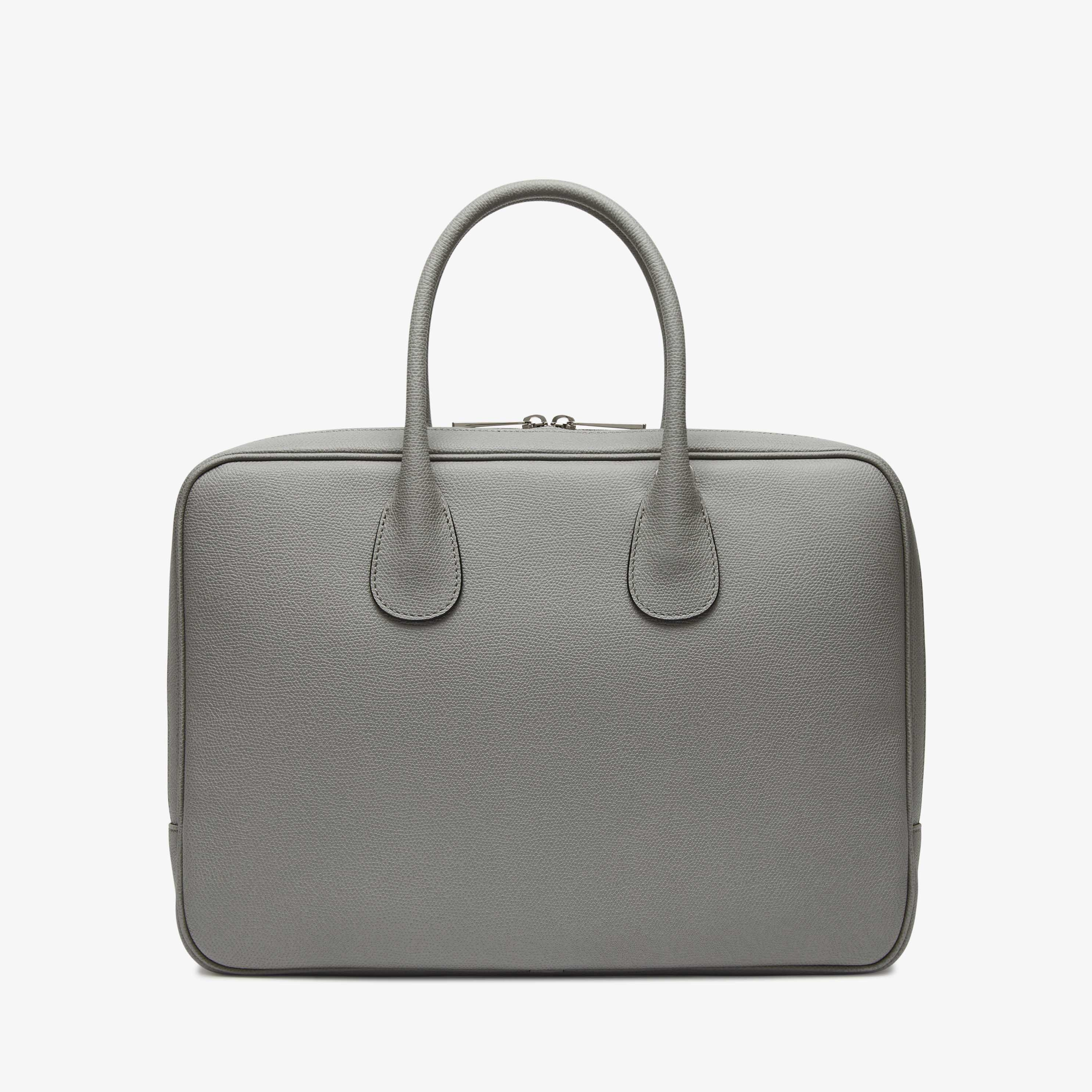 Men's Grey Luxury Structured Laptop Bag | Valextra My Logo