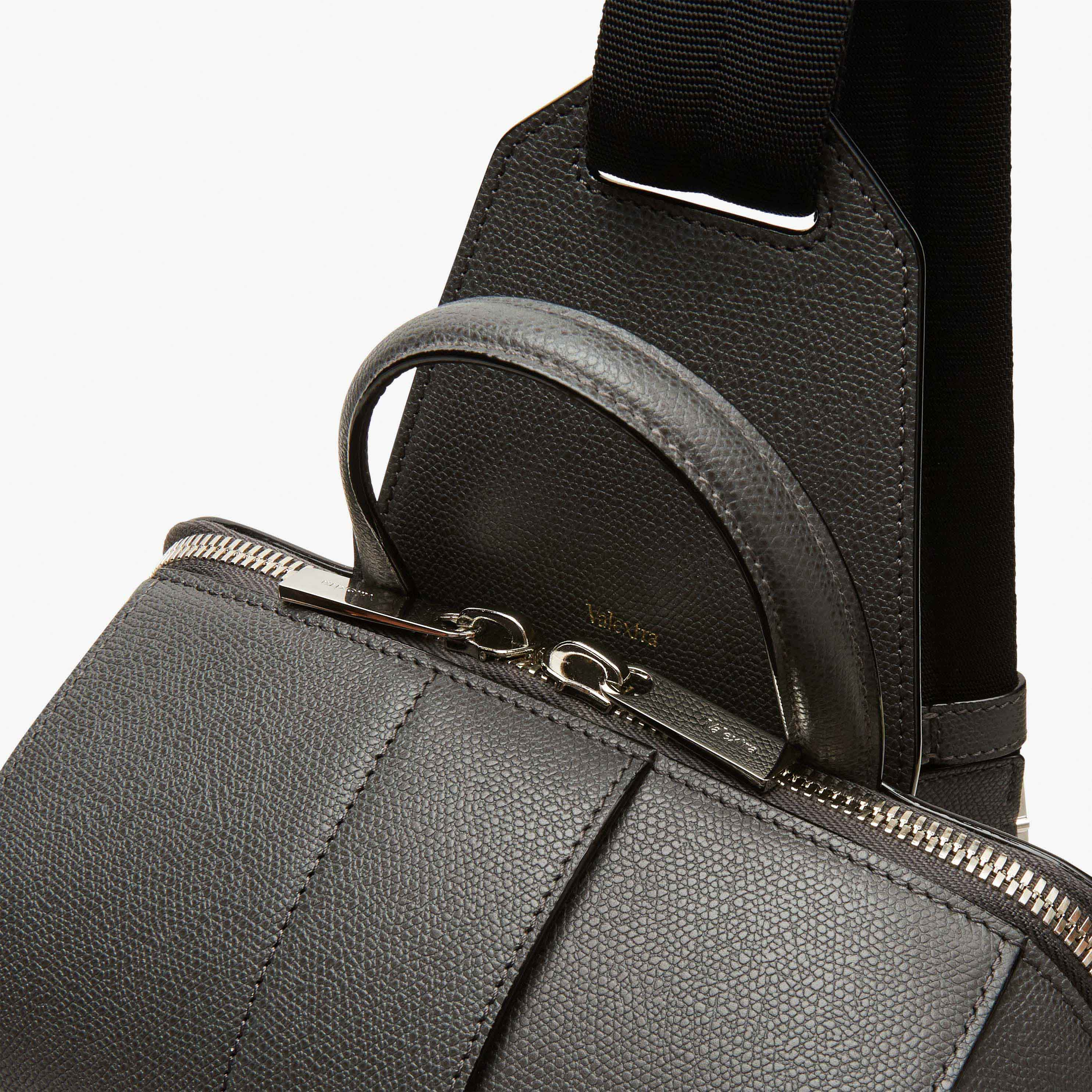 Grey Leather stylish one shoulder Backpack | Valextra V-Line