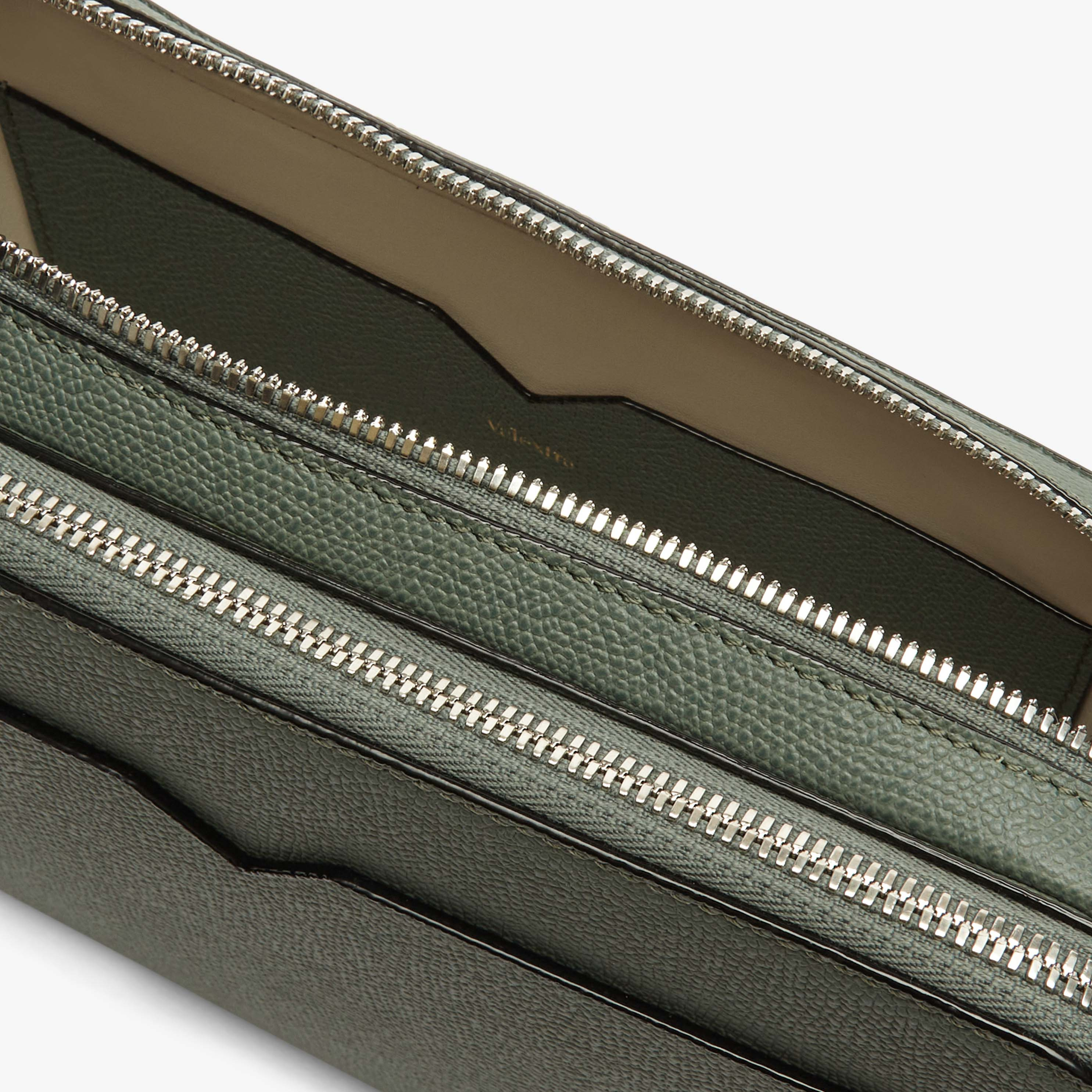 Men's Green Luxury Leather Mini Bum Bag | Valextra V-Line