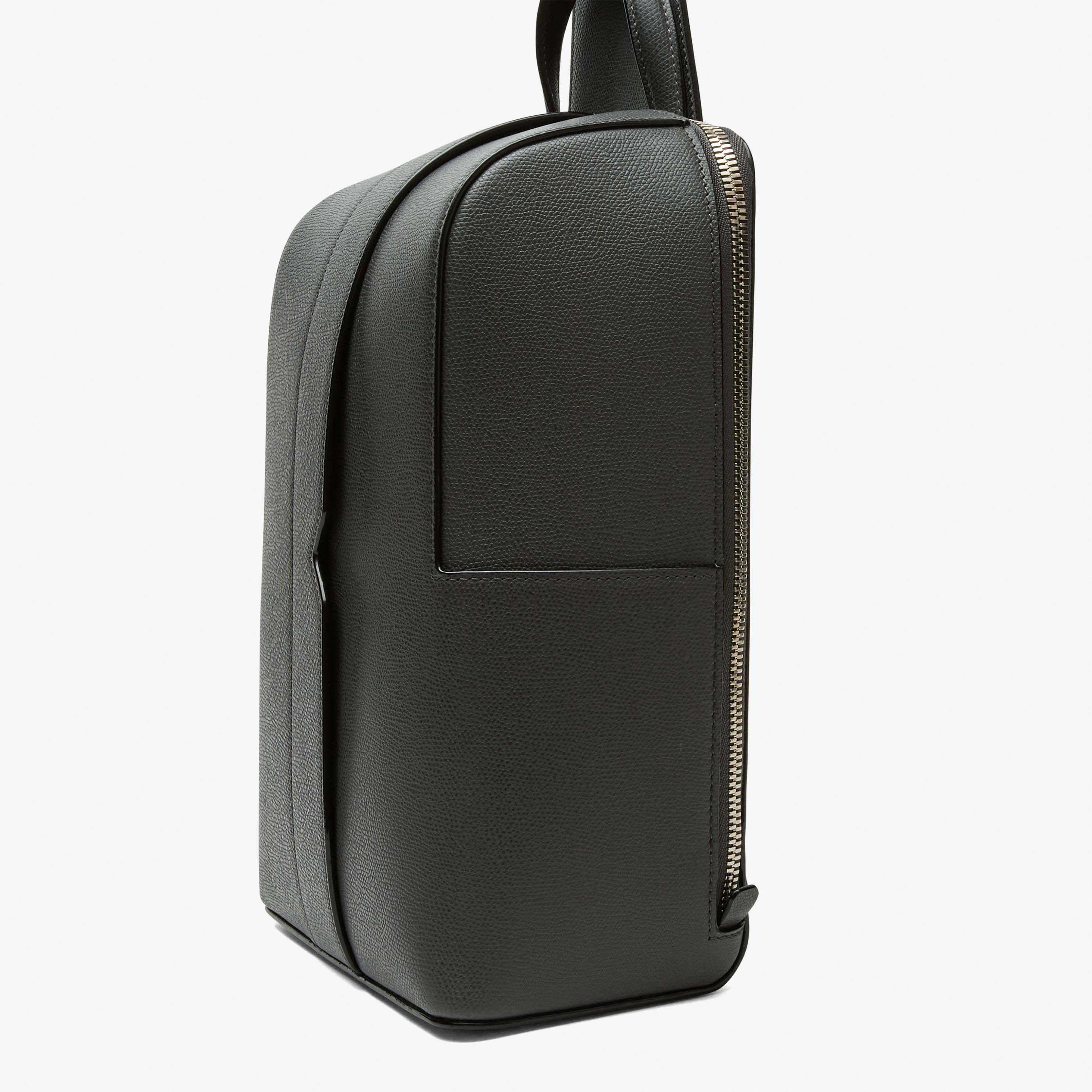 Grey Leather stylish one shoulder Backpack | Valextra V-Line
