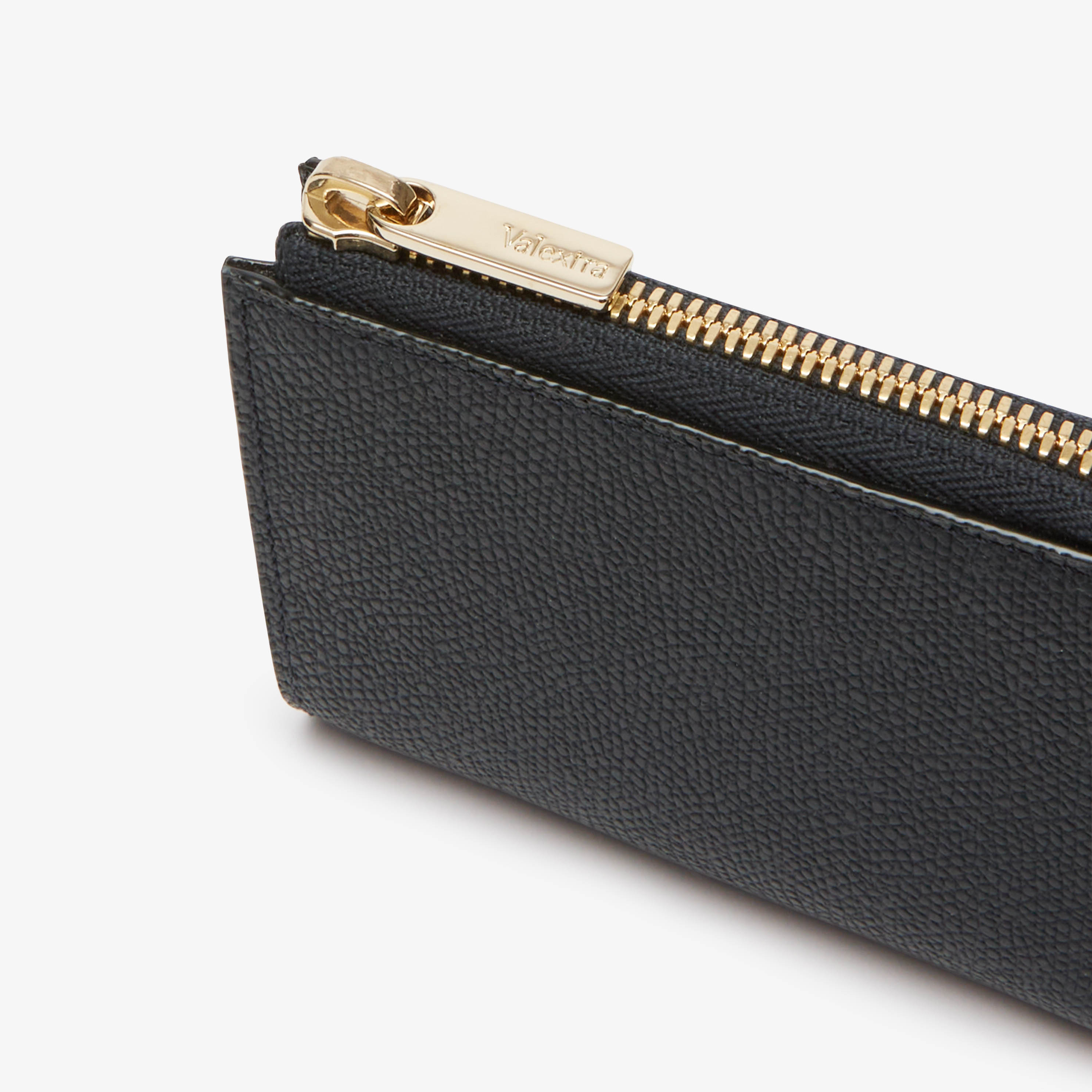 Blue Grained Leather Designer key holder | Valextra Zip Around