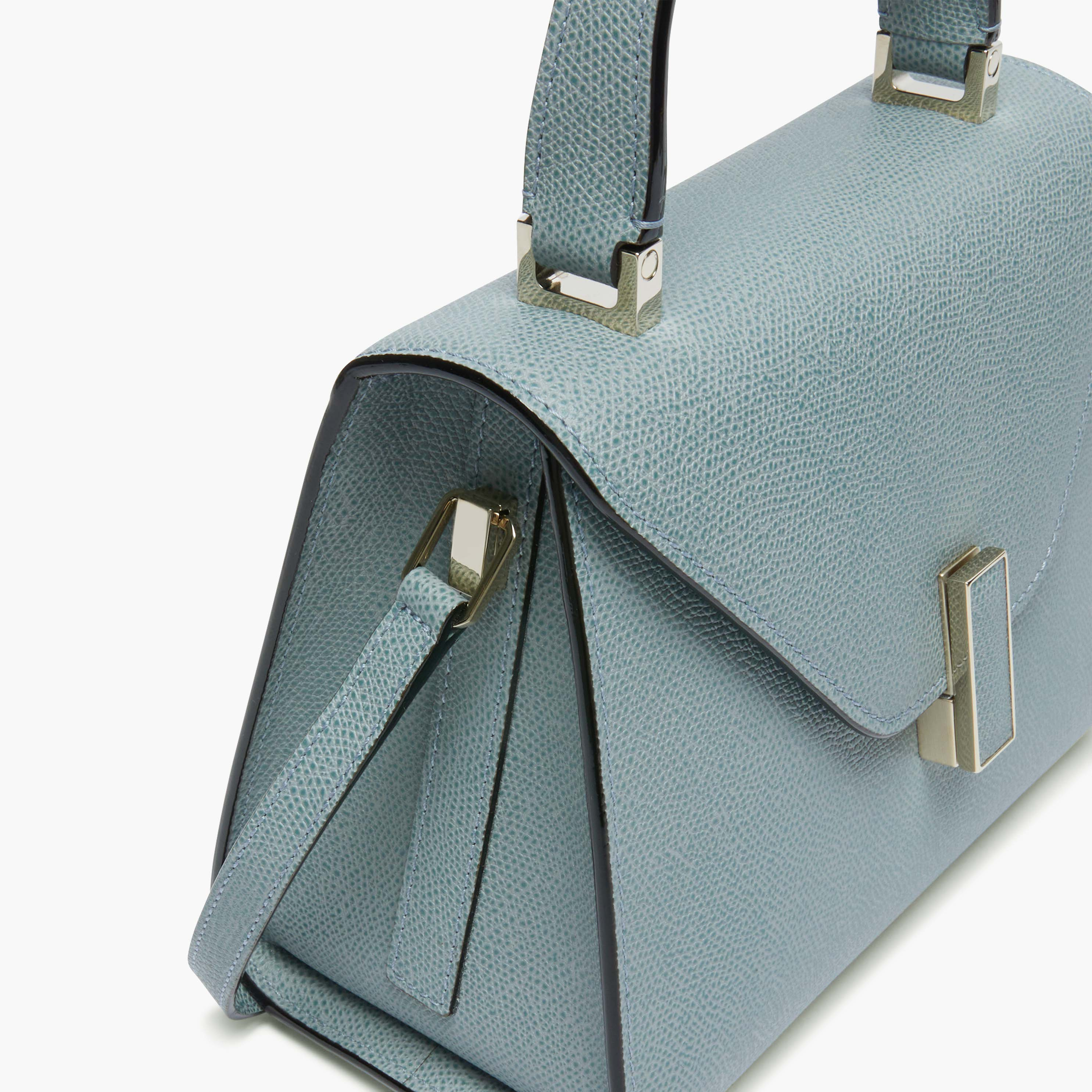 Blue Leather Mini top handle bag | Valextra Iside