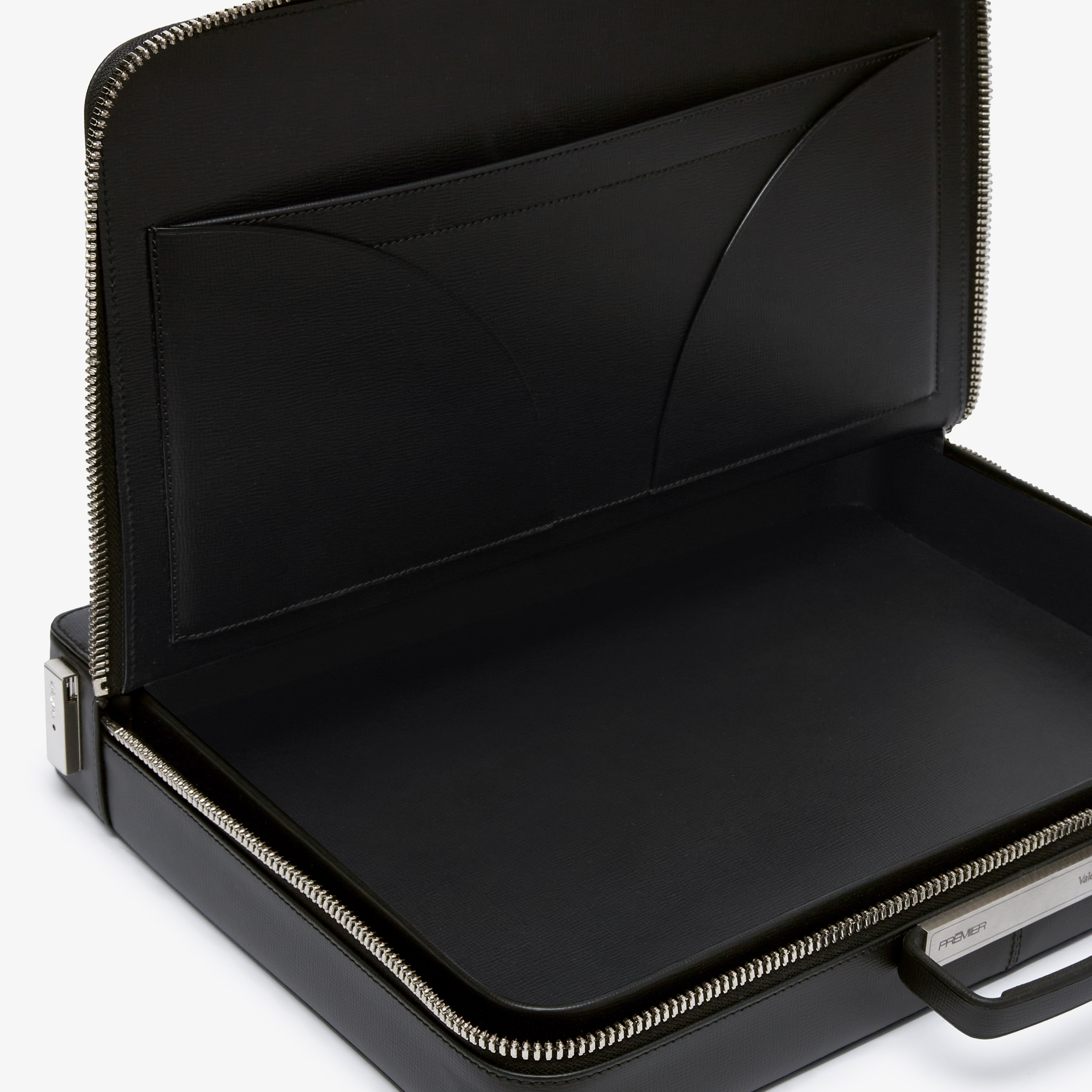 24h briefcase: black Leather hard case | Valextra Premier