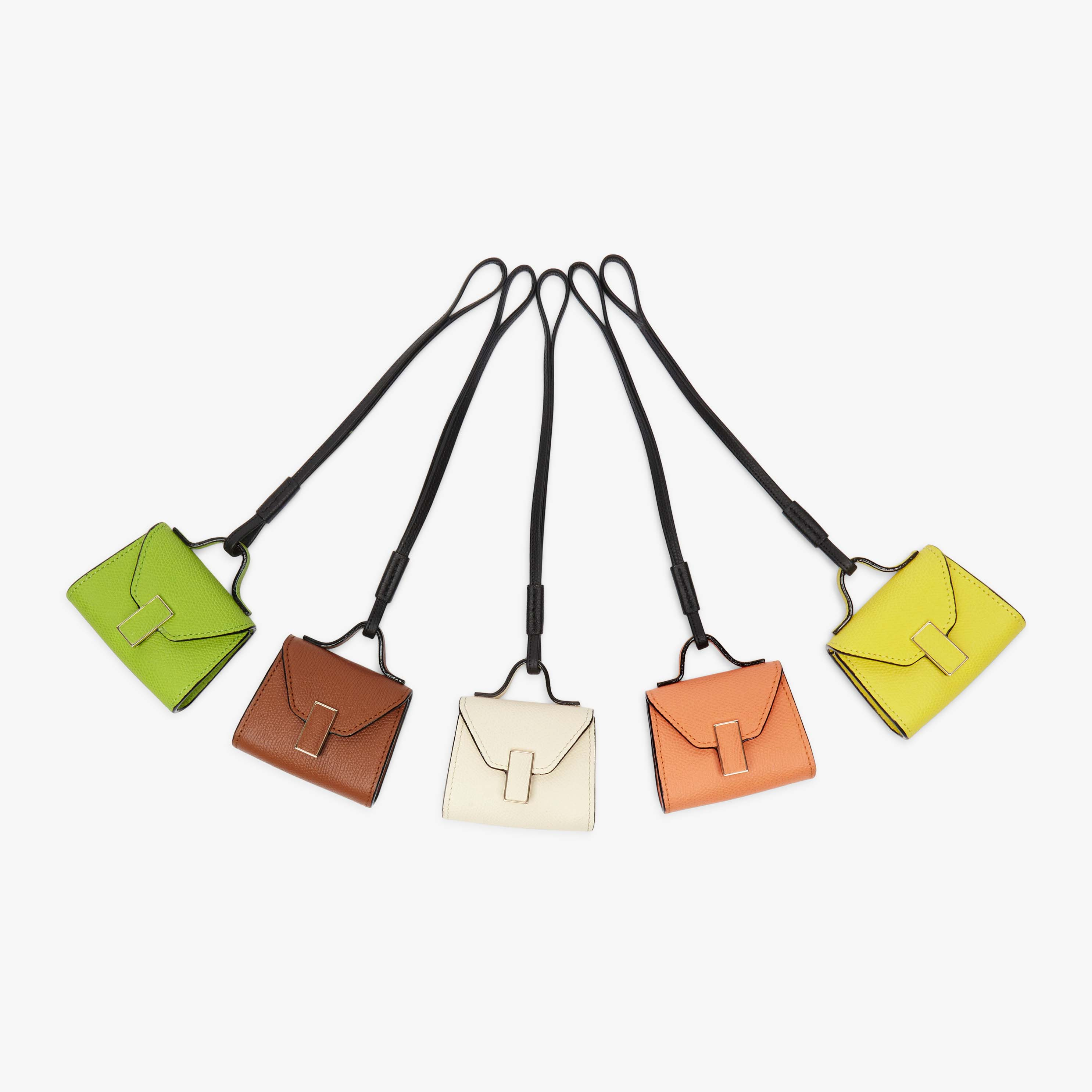 Women's Brown Grained Leather Luxury Charm | Valextra Iside