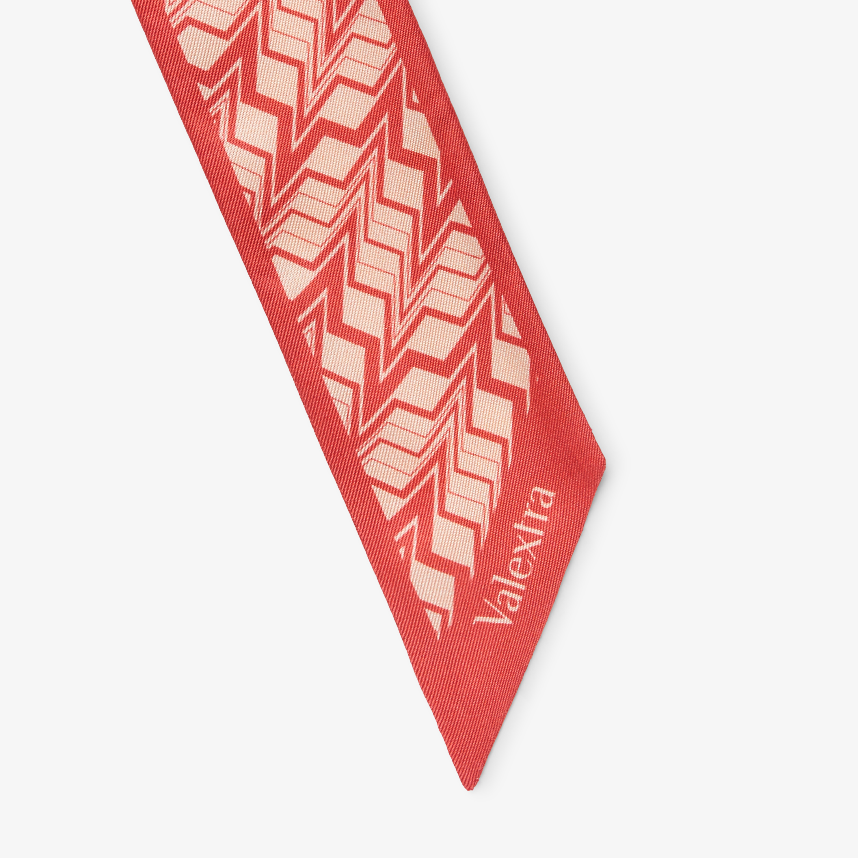 Red & Pink Luxury Silk band for bags with pattern | Valextra