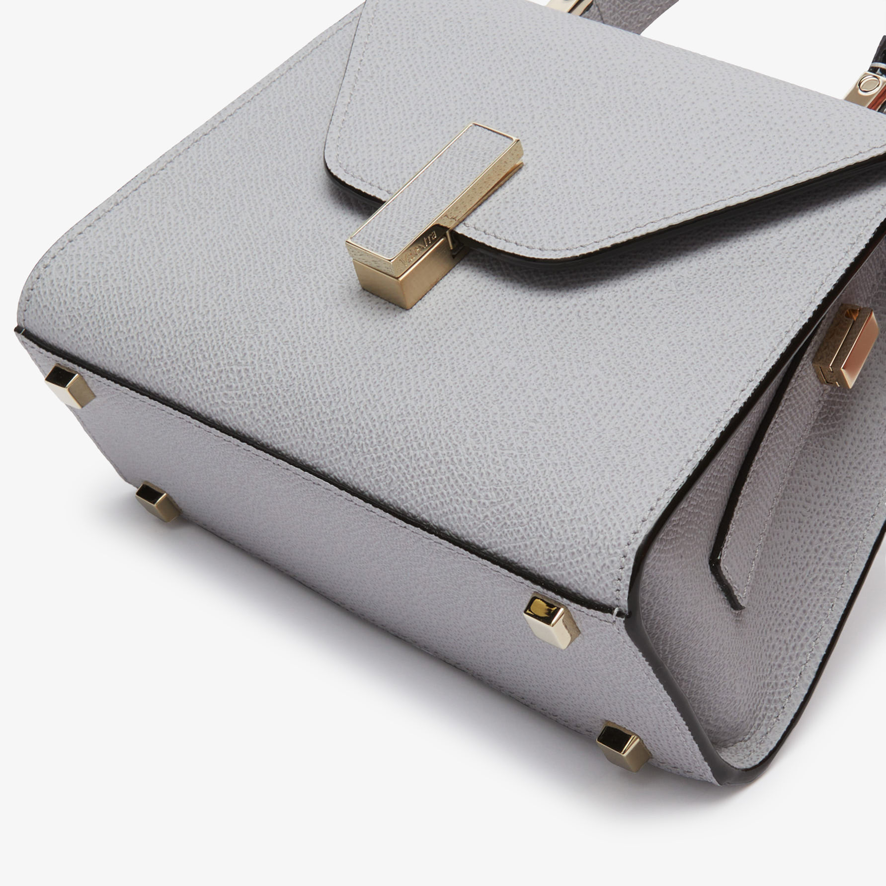 Pebble Grey Leather crossbody Micro bag | Valextra Iside
