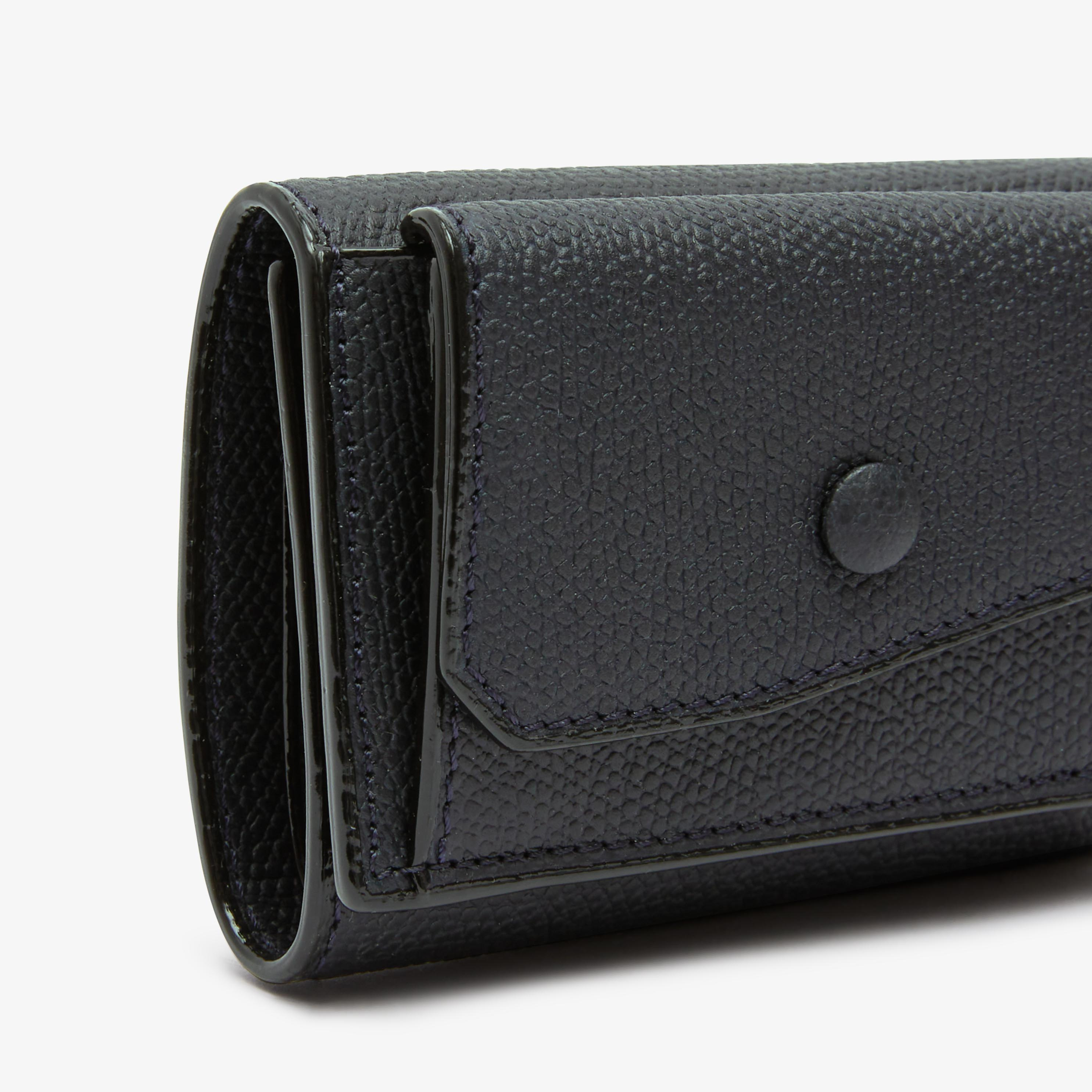 Night Blue Leather Small Wallet with Coin Holder | Valextra