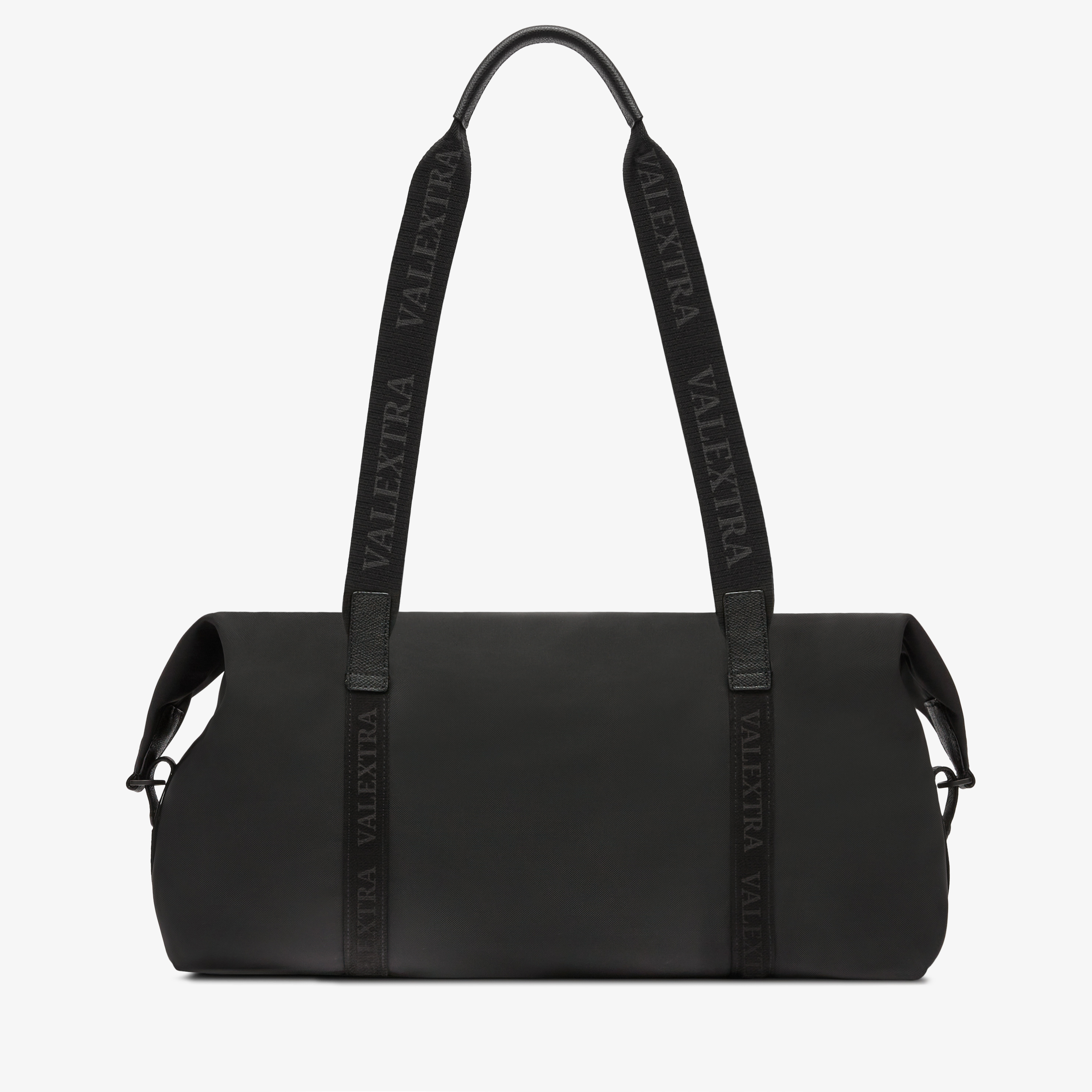 Men's Black Luxury Leather travel duffle bag | Valextra