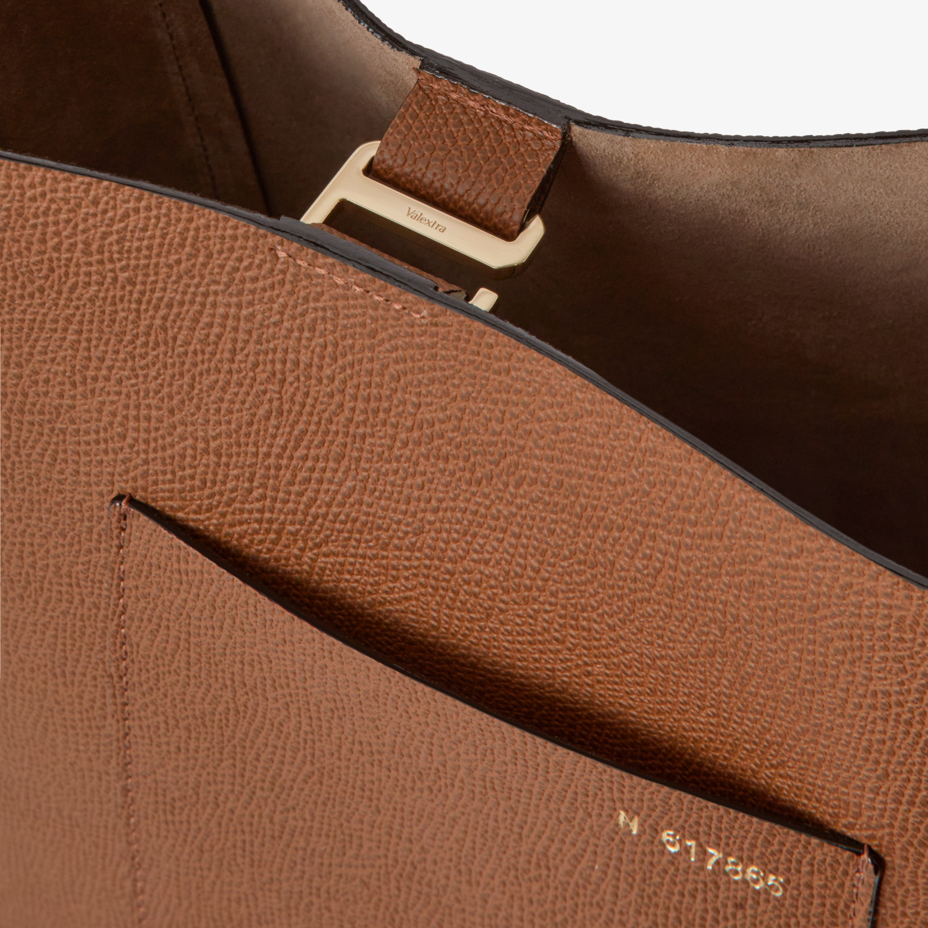 SMALL SATCHEL SOFT BAG POCKET AND HOOK CALF LEATHER VS LIGHT GOLD