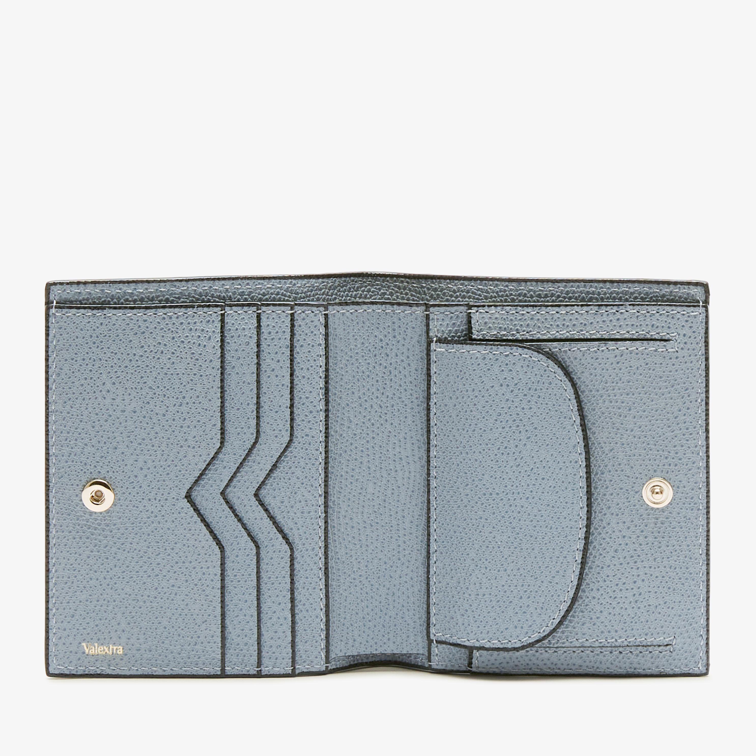 Women's Azure Leather compact wallet with coin purse | Valextra