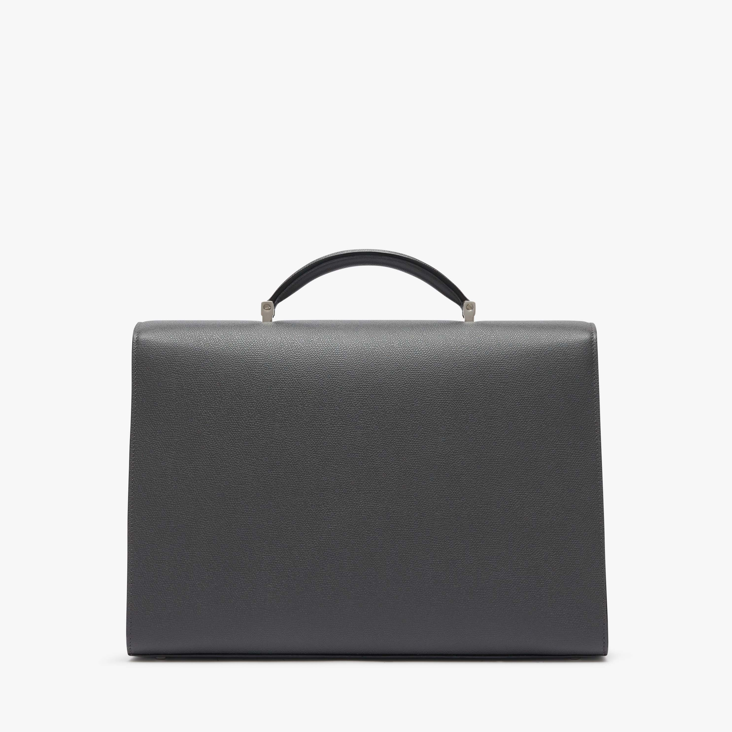 Men's Gray Luxury Grained Leather briefcase | Valextra Iside