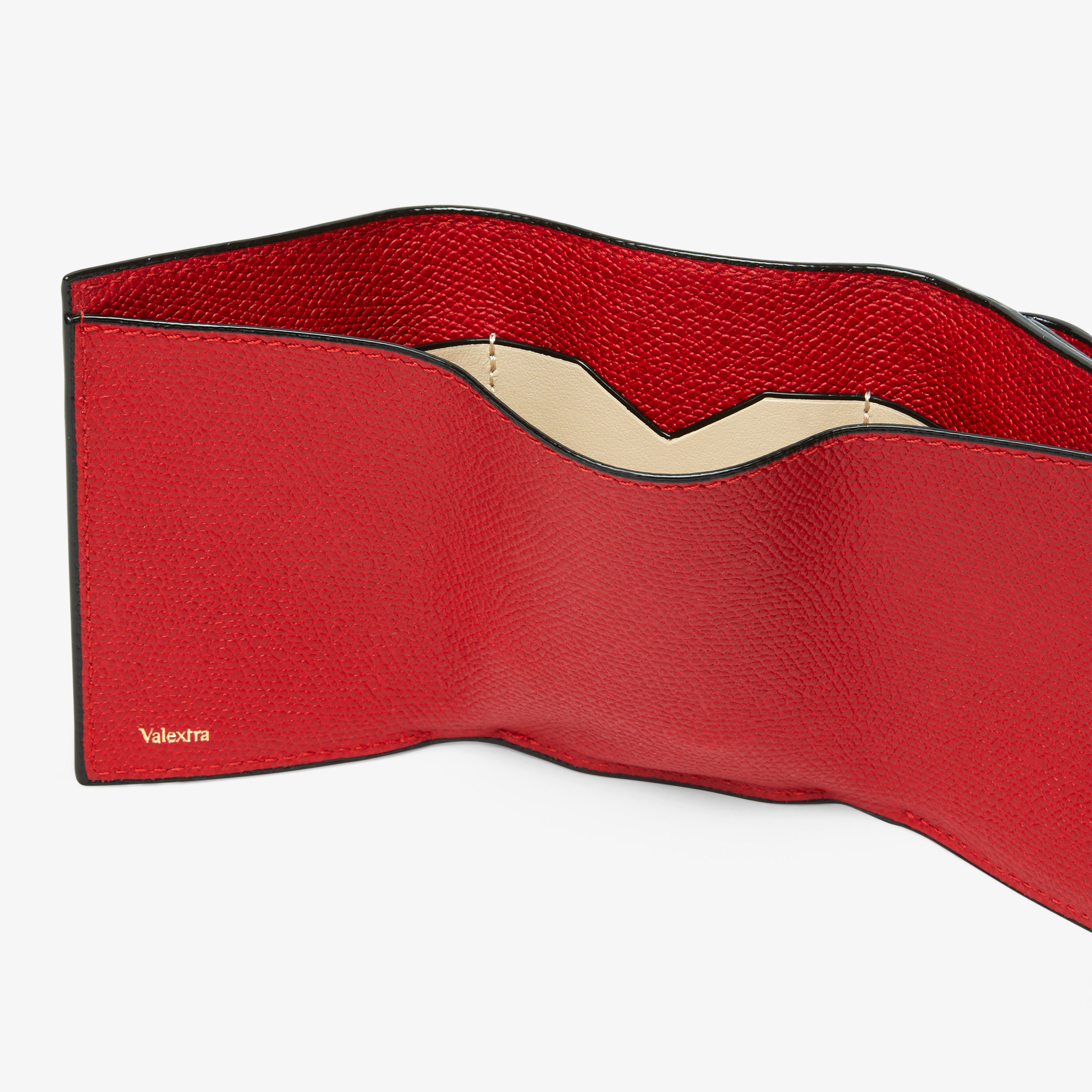 Red Leather Bifold small and compact wallet | Valextra