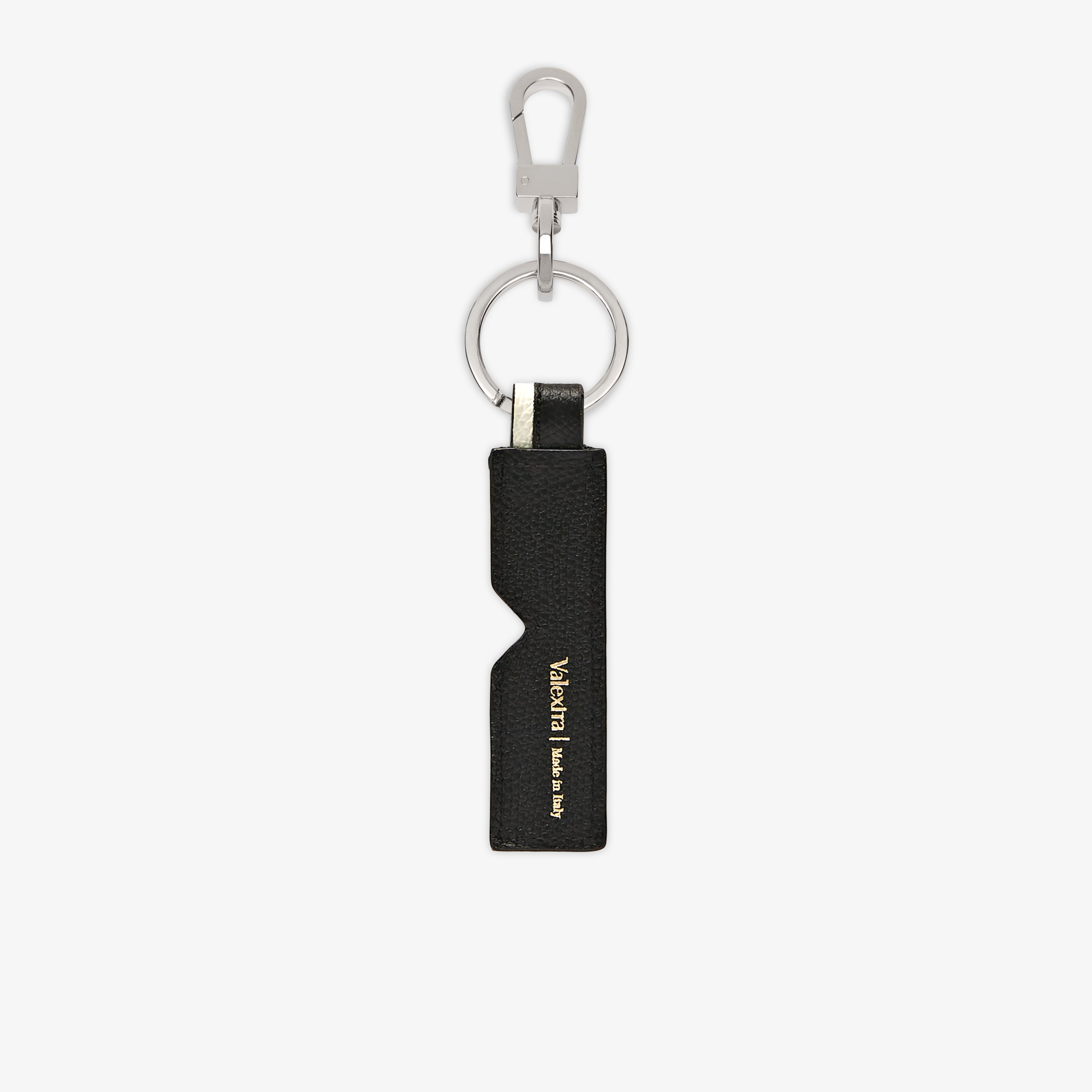 Women's Black & White Luxury Leather key holder | Valextra