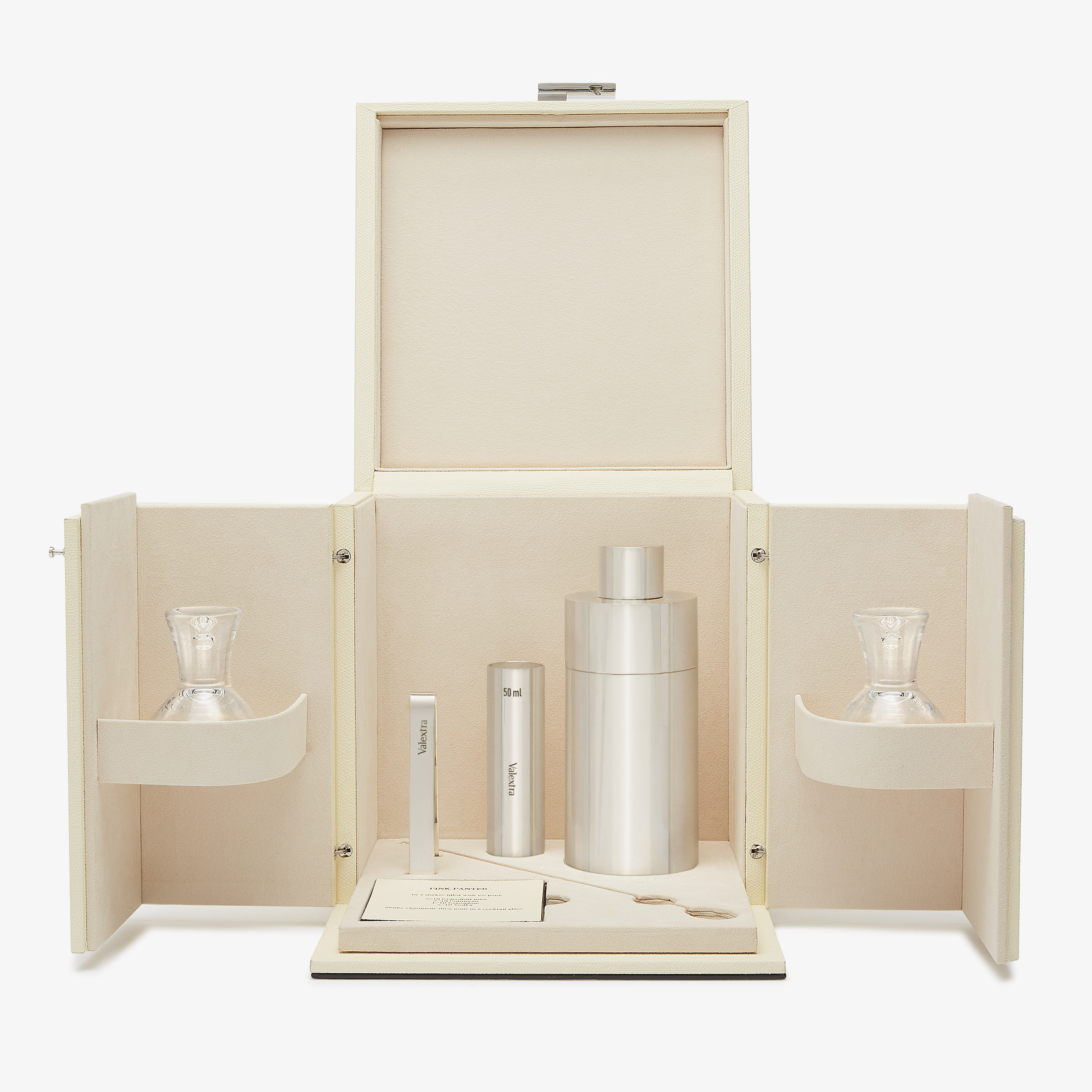 White Luxury Grained Leather cocktail box | Valextra