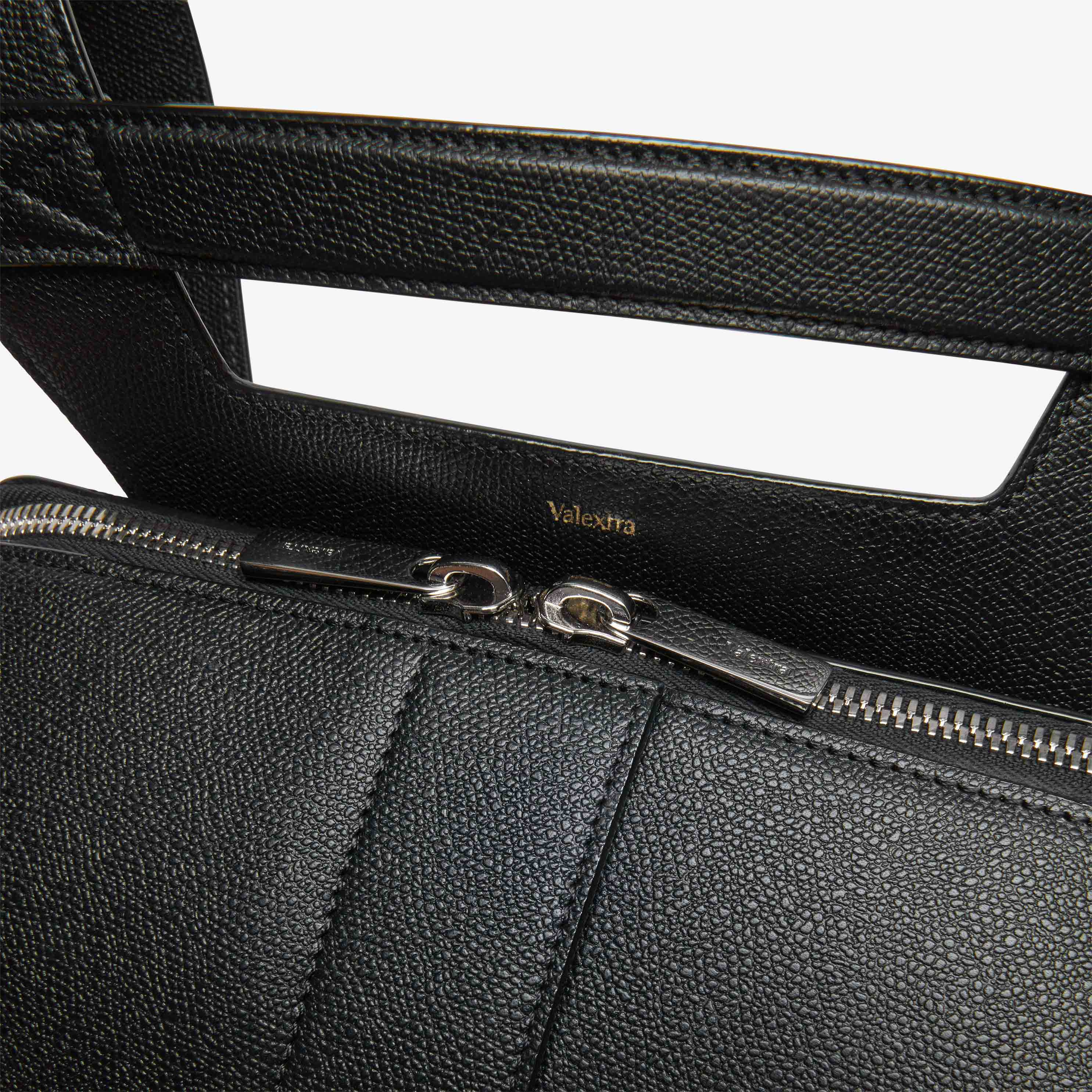 Valextra V-Line: Black Leather elegant laptop backpack