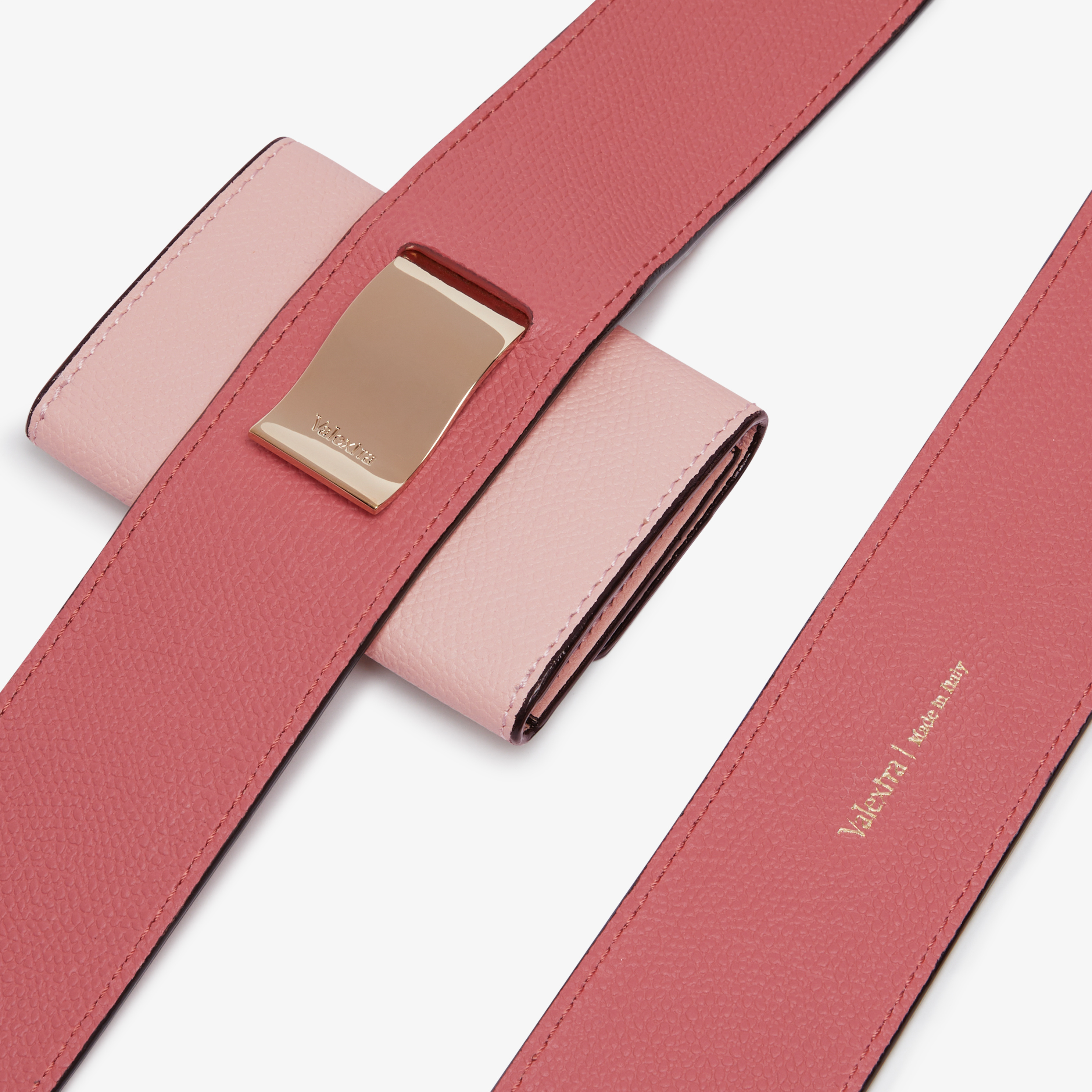 Women's Pink Grained Leather Luxury Shoulder Strap | Valextra