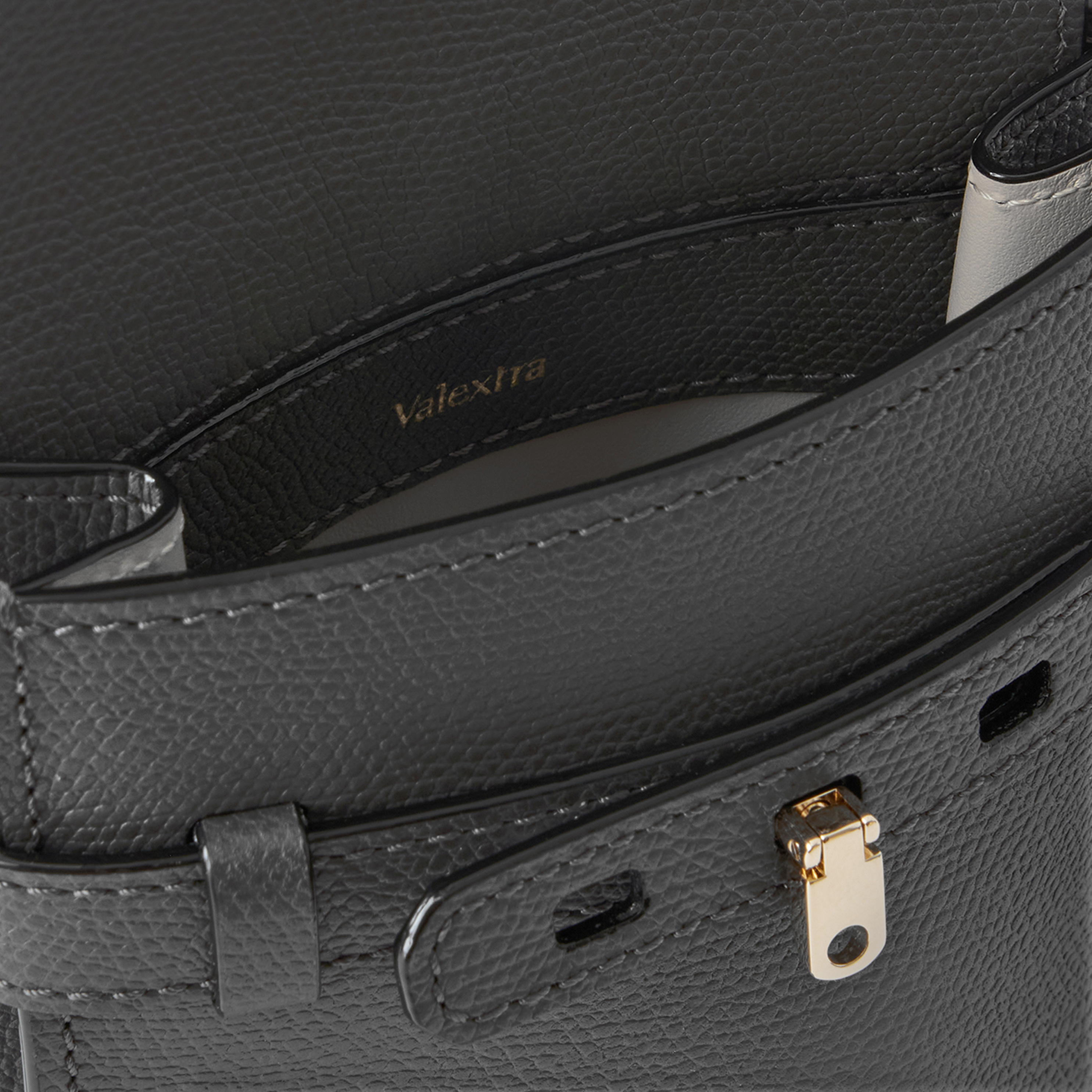 Gray Leather Micro crossbody bag | Valextra Brera