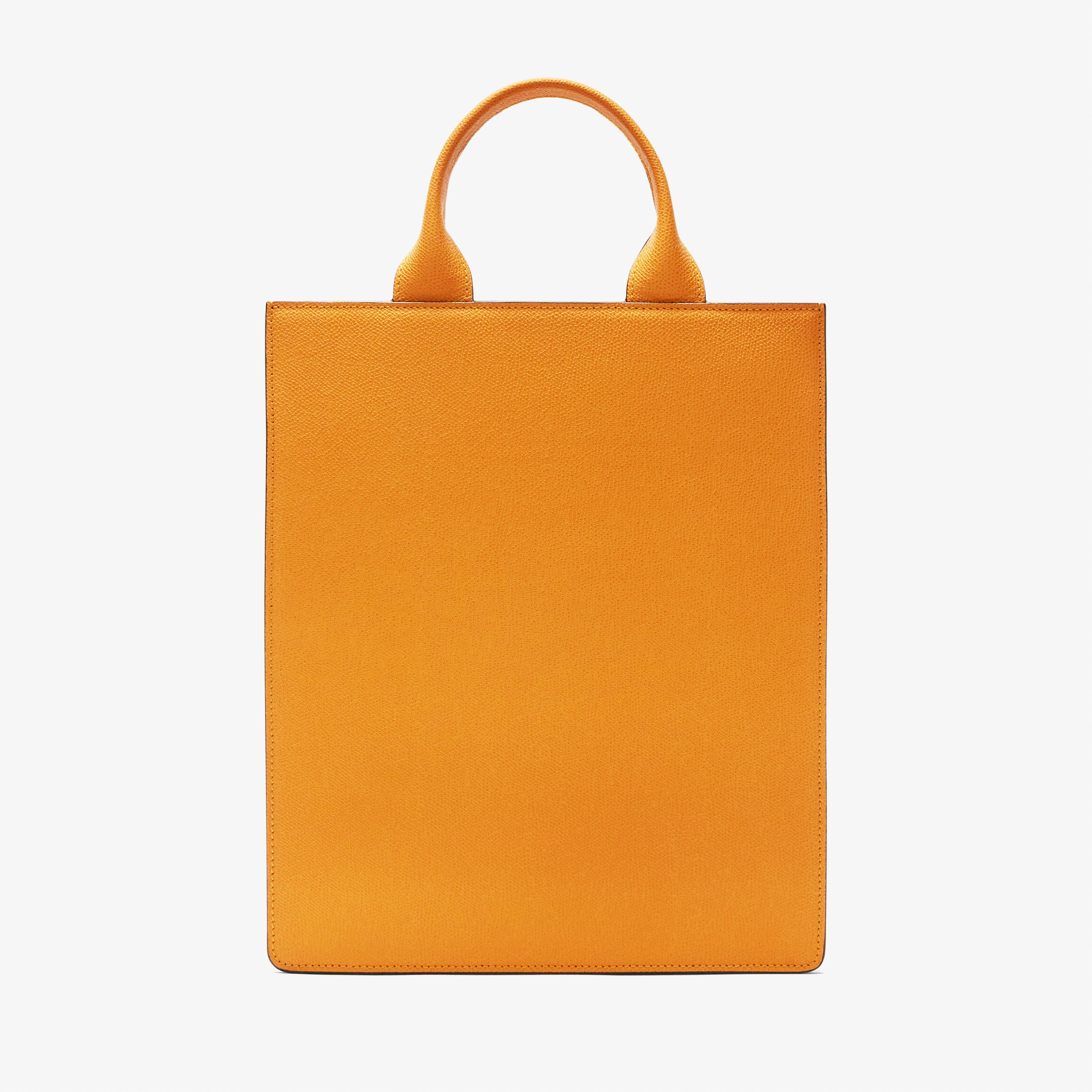 Yellow Leather Mini versatile Tote bag | Valextra Boxy