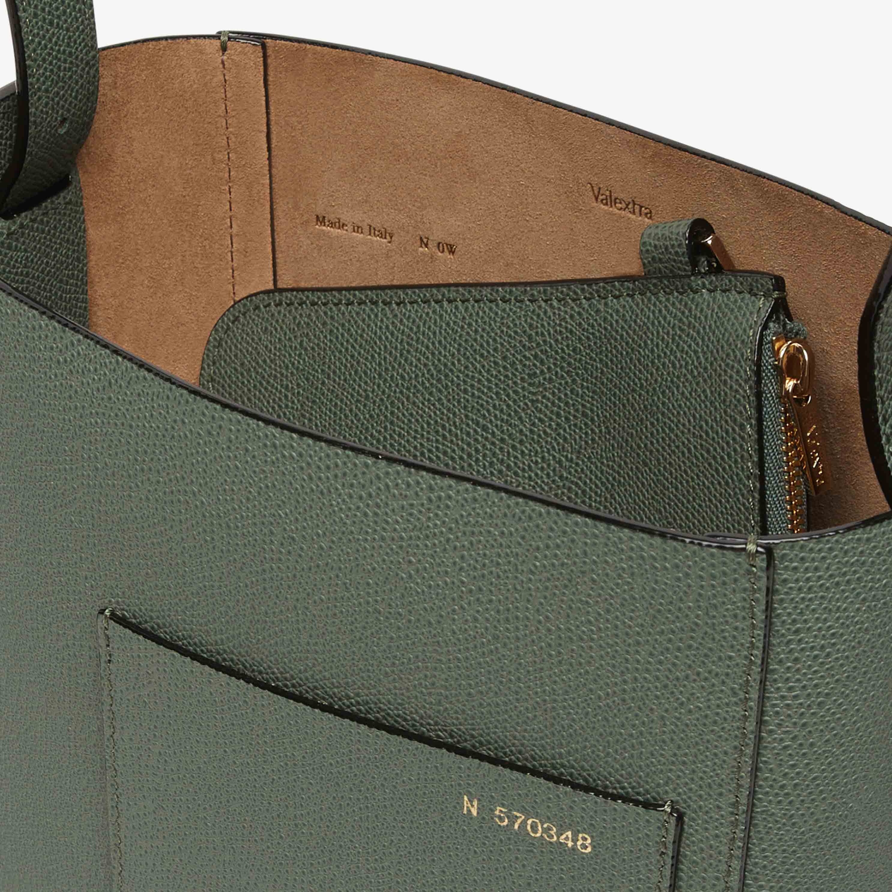 Women's Green Luxury Leather Bucket Mini Bag | Valextra Soft