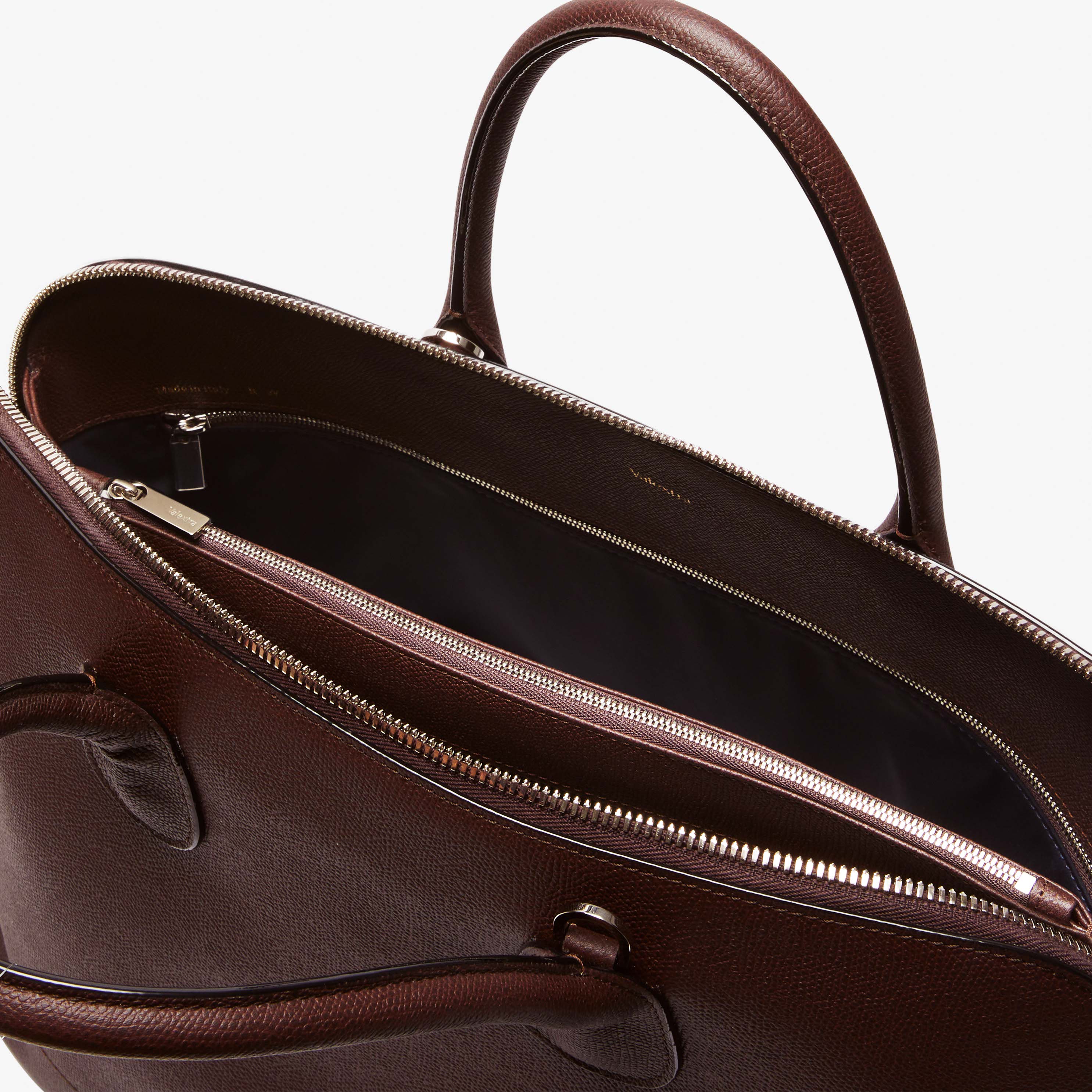 Men's Brown Leather tote bag with strap | Valextra My Logo