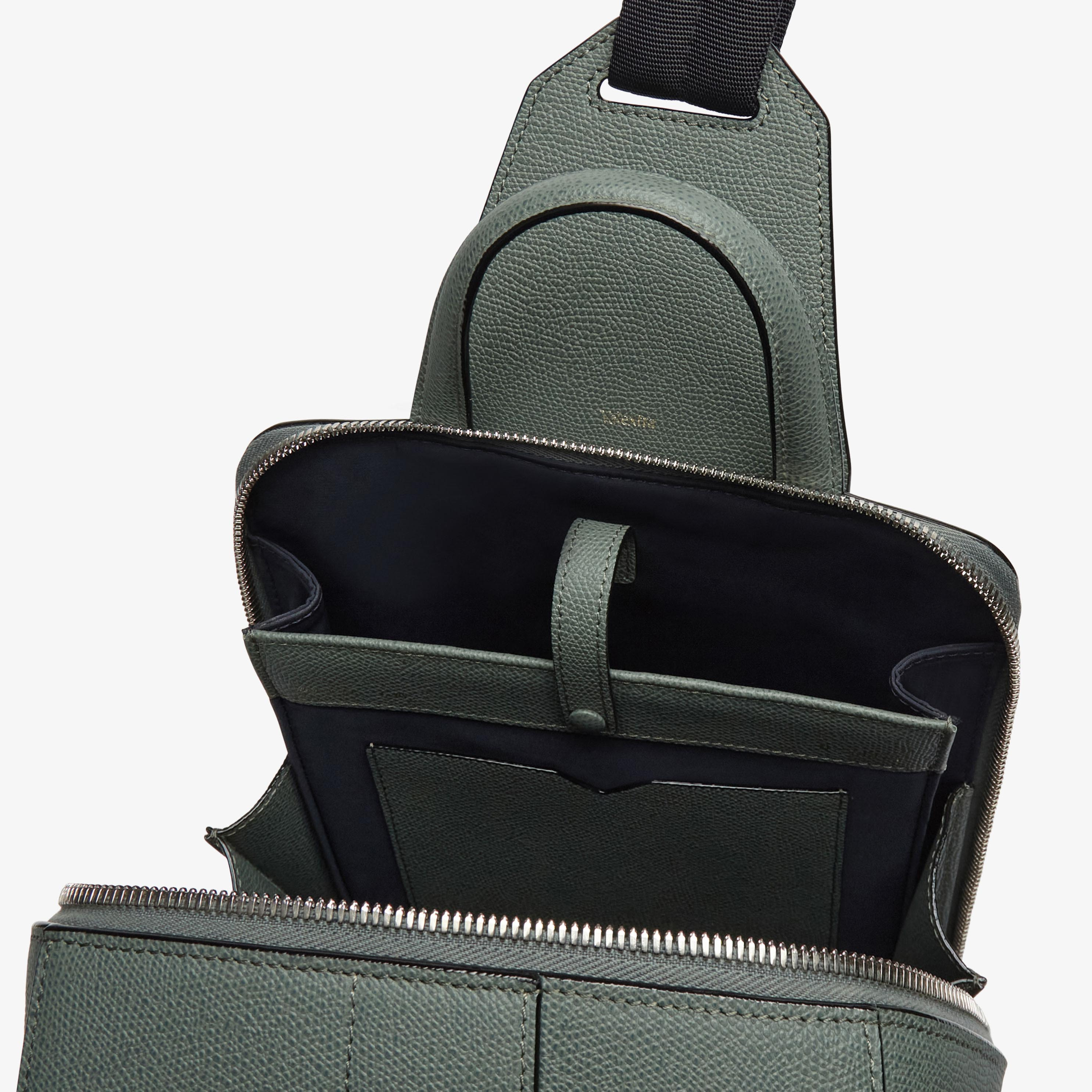 Men's Green Luxury One Shoulder Backpack | Valextra V-Line