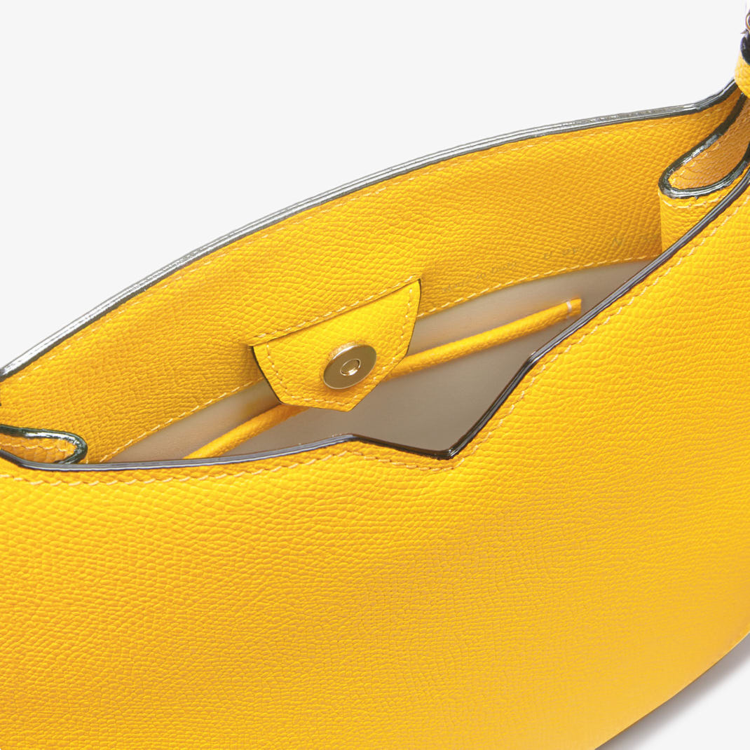 Women's Yellow Leather Weekend Mini bag | Valextra Hobo