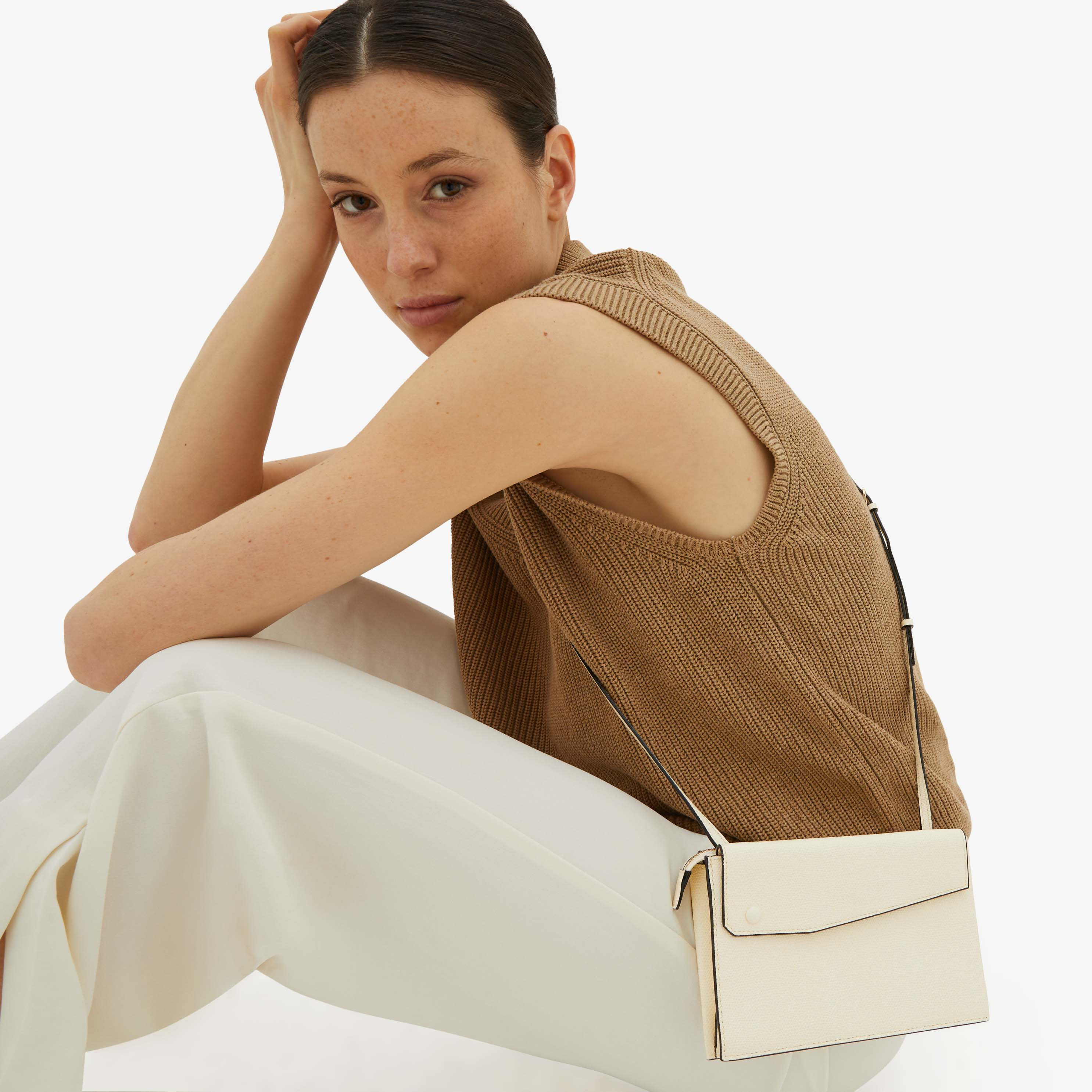 White Leather Mini bag | Valextra Pocket