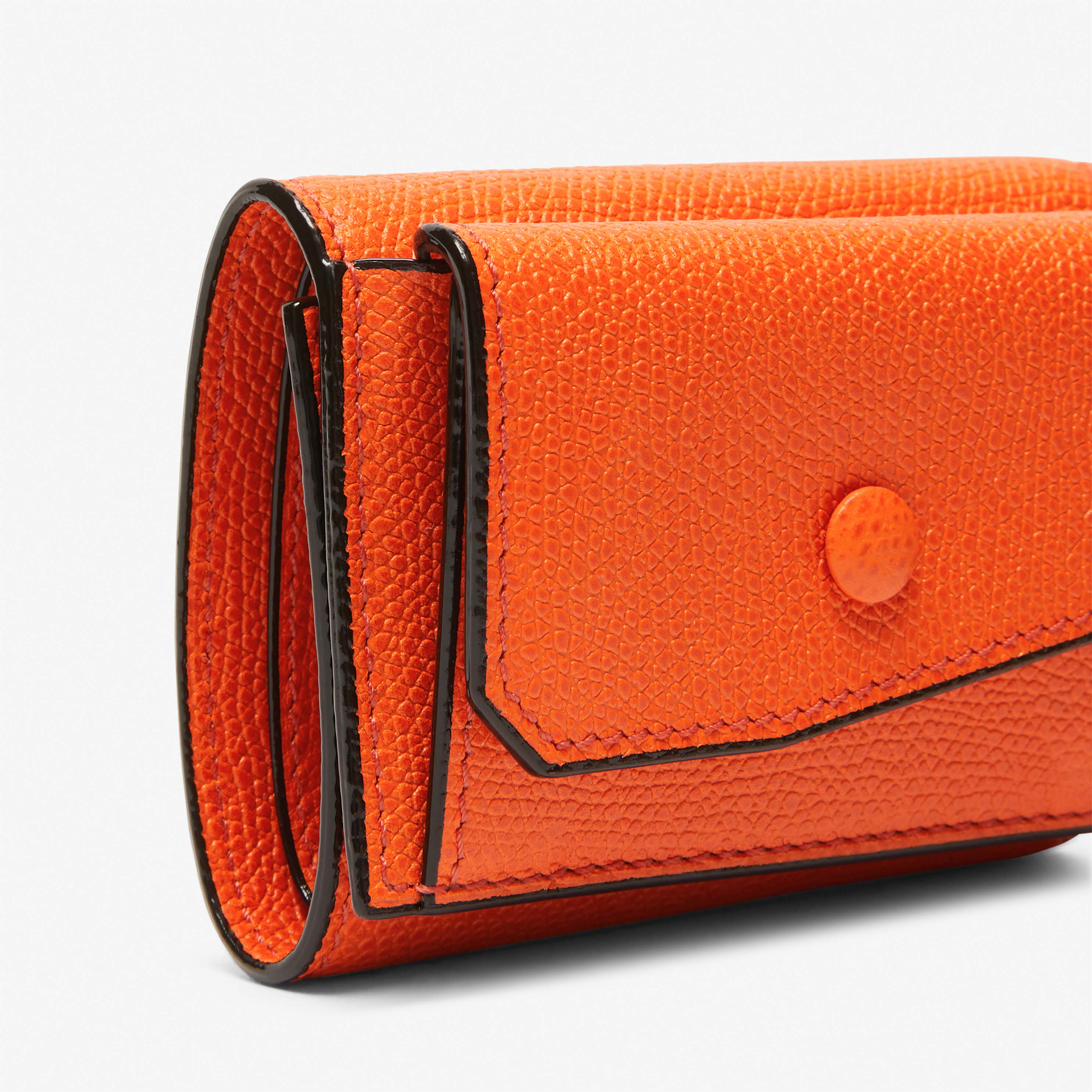 Lobster Red Leather Bifold compact wallet | Valextra