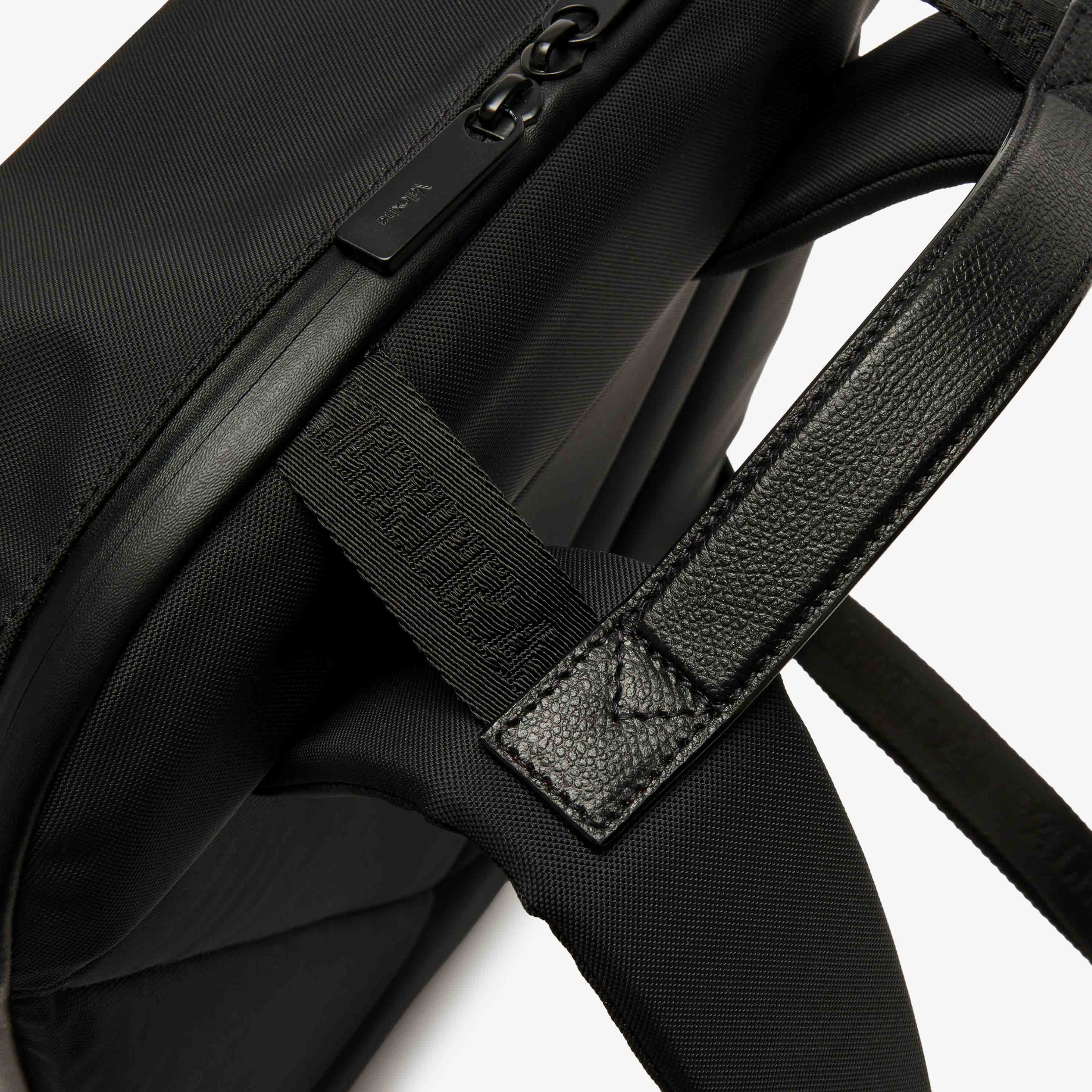 Luxury Black regenerated Nylon & Leather backpack | Valextra